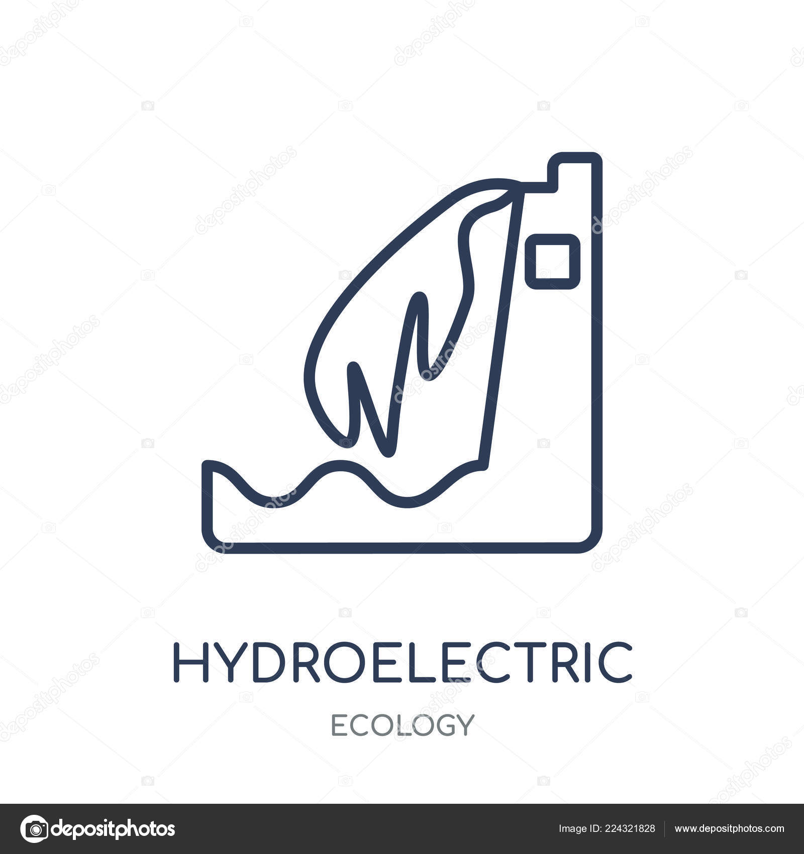 Hydroelectric Power Station Icon Hydroelectric Power Station Linear ...