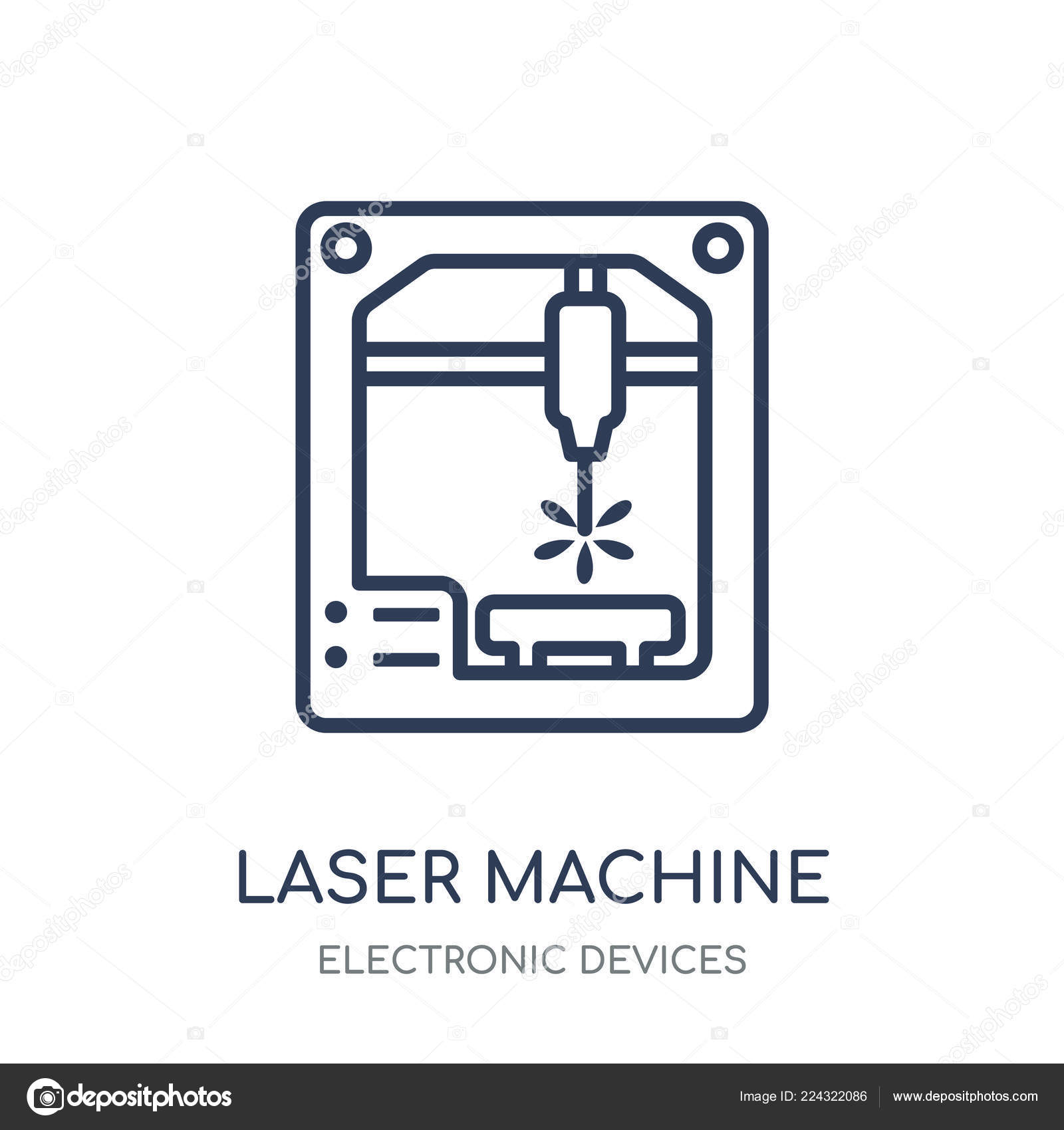 Icono Máquina Láser Máquina Láser Diseño Símbolo Lineal Colección ...