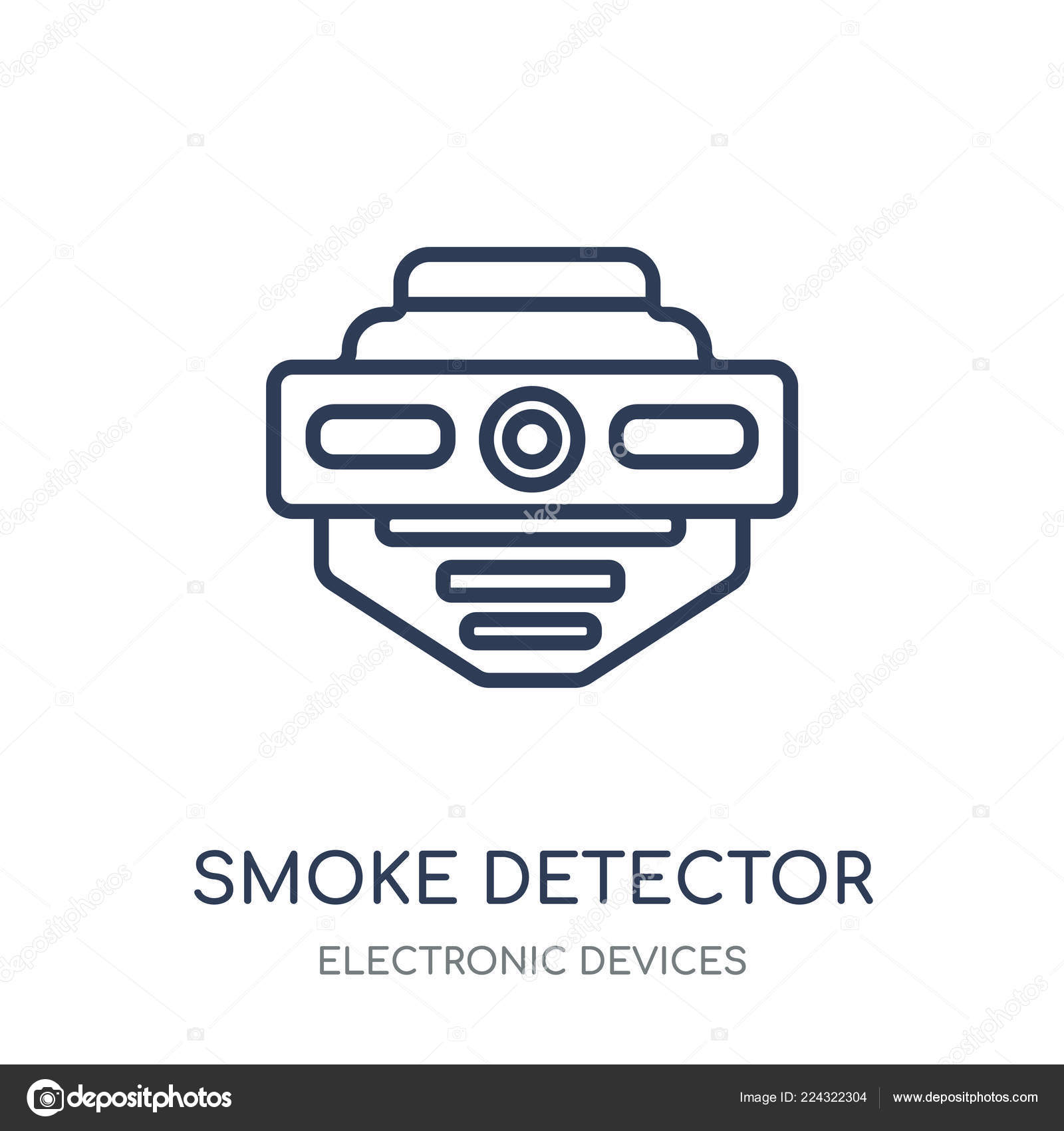 Smoke Detector Icon Smoke Detector Linear Symbol Design Electronic ...