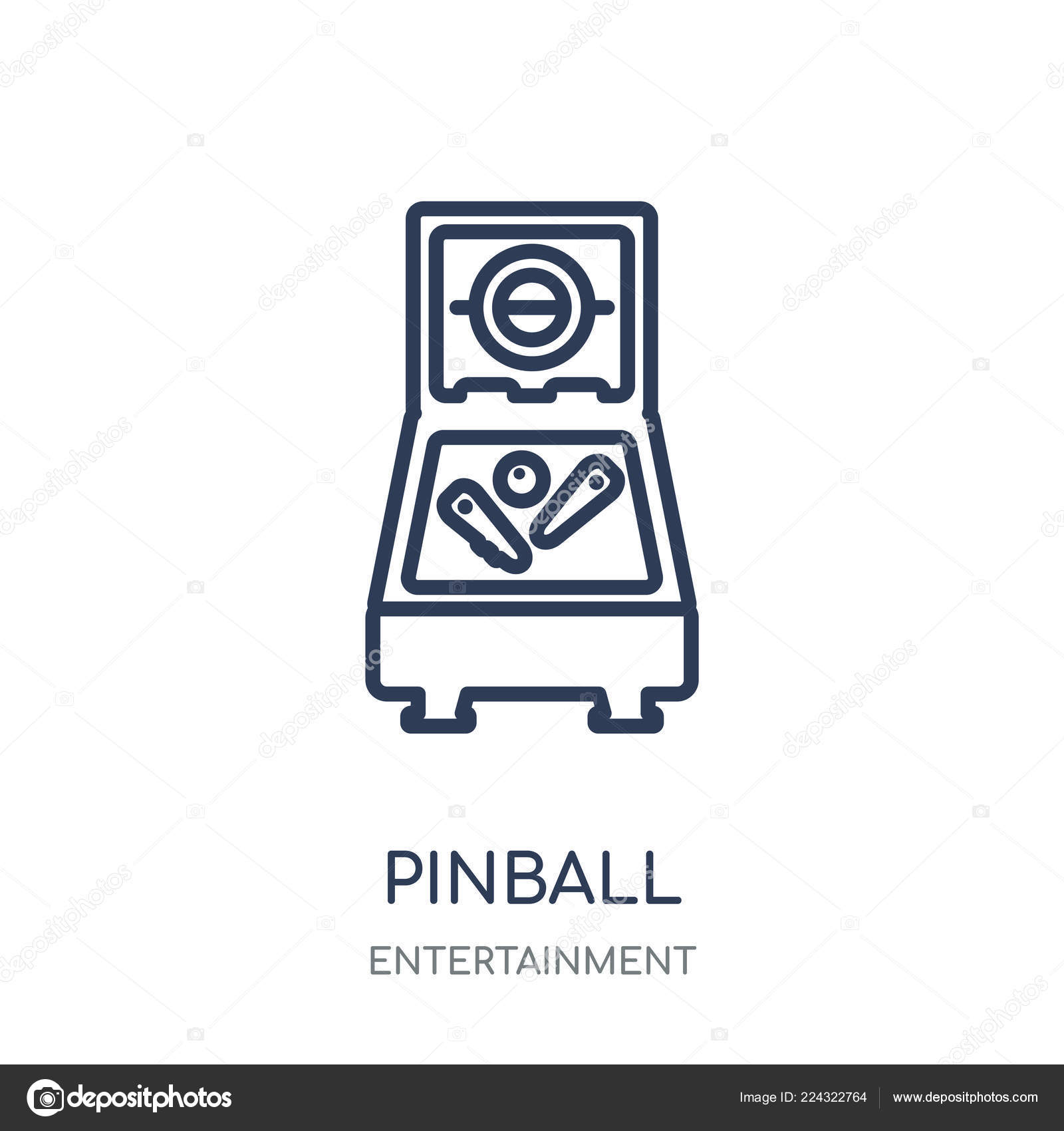 Pinball Icon Pinball Linear Symbol Design Entertainment Collection ...