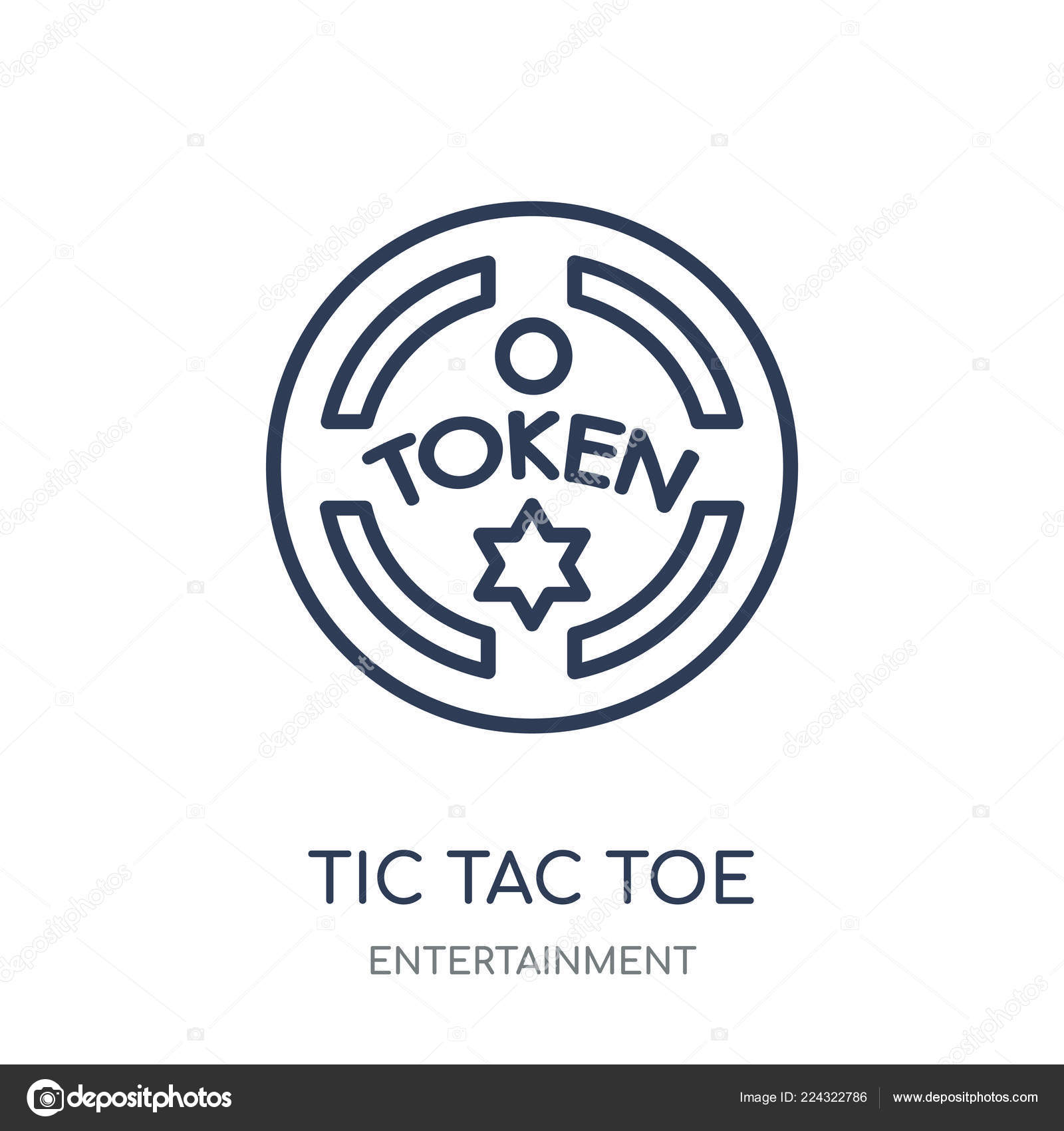 Tic Tac Toe Icon Tic Tac Toe Linear Symbol Design Stock Vector Image by ...