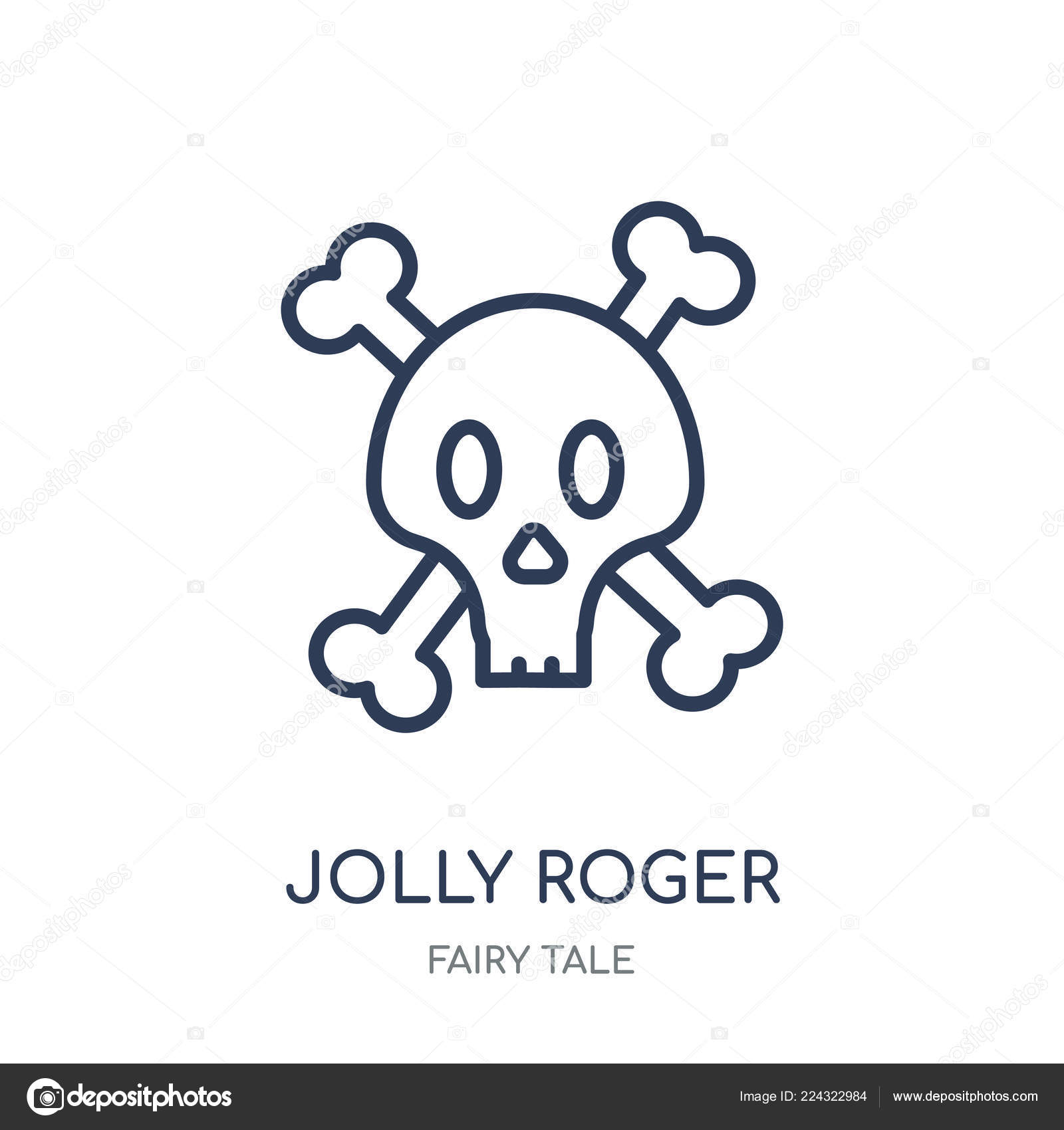 Jolly Roger Icon Jolly Roger Linear Symbol Design Fairy Tale Stock ...