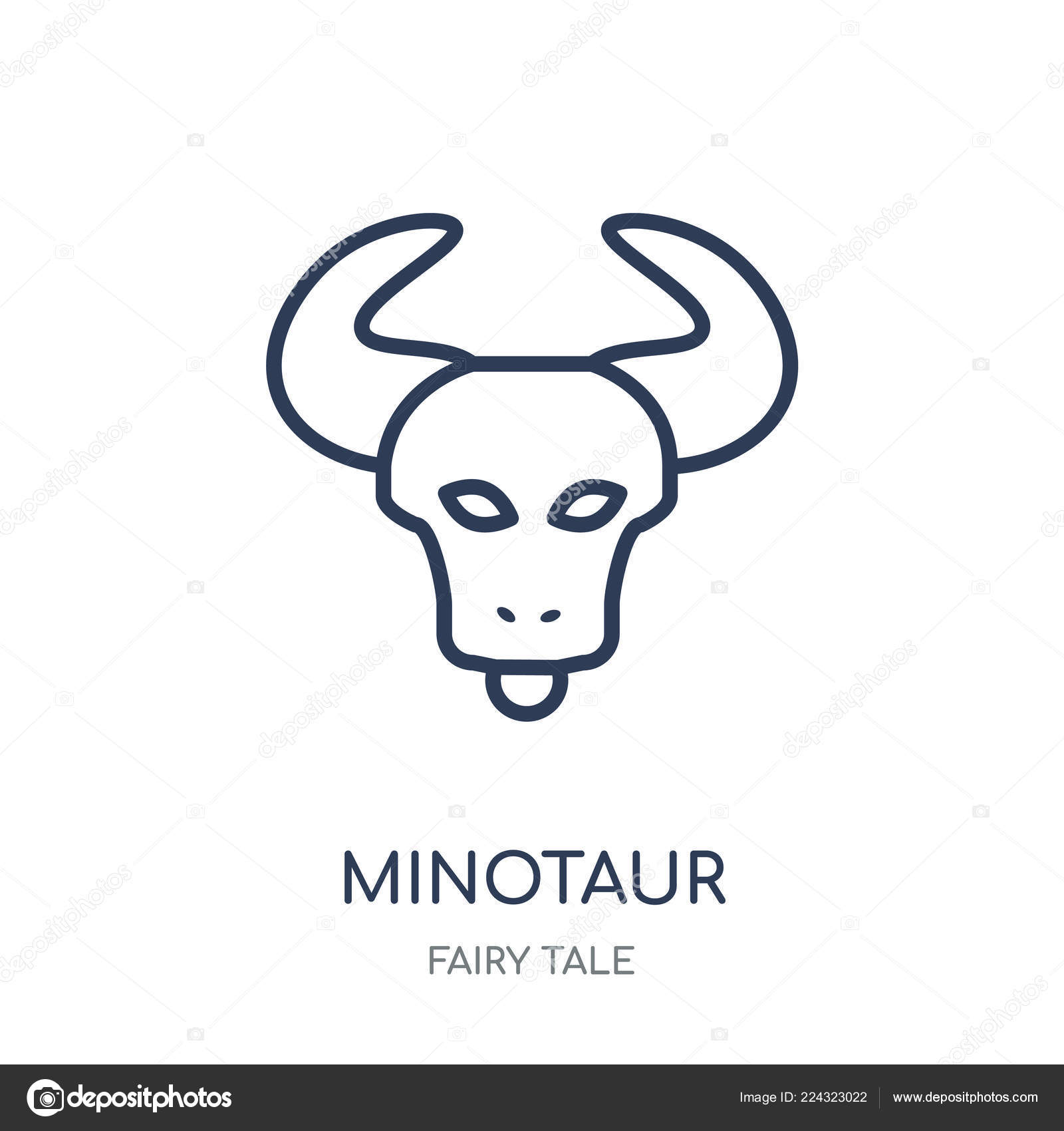 Minotaur Icon Minotaur Linear Symbol Design Fairy Tale Collection ...