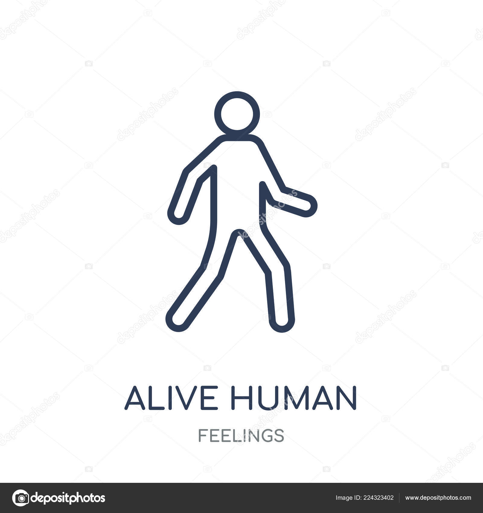 Alive Human Icon Alive Human Linear Symbol Design Feelings Collection ...