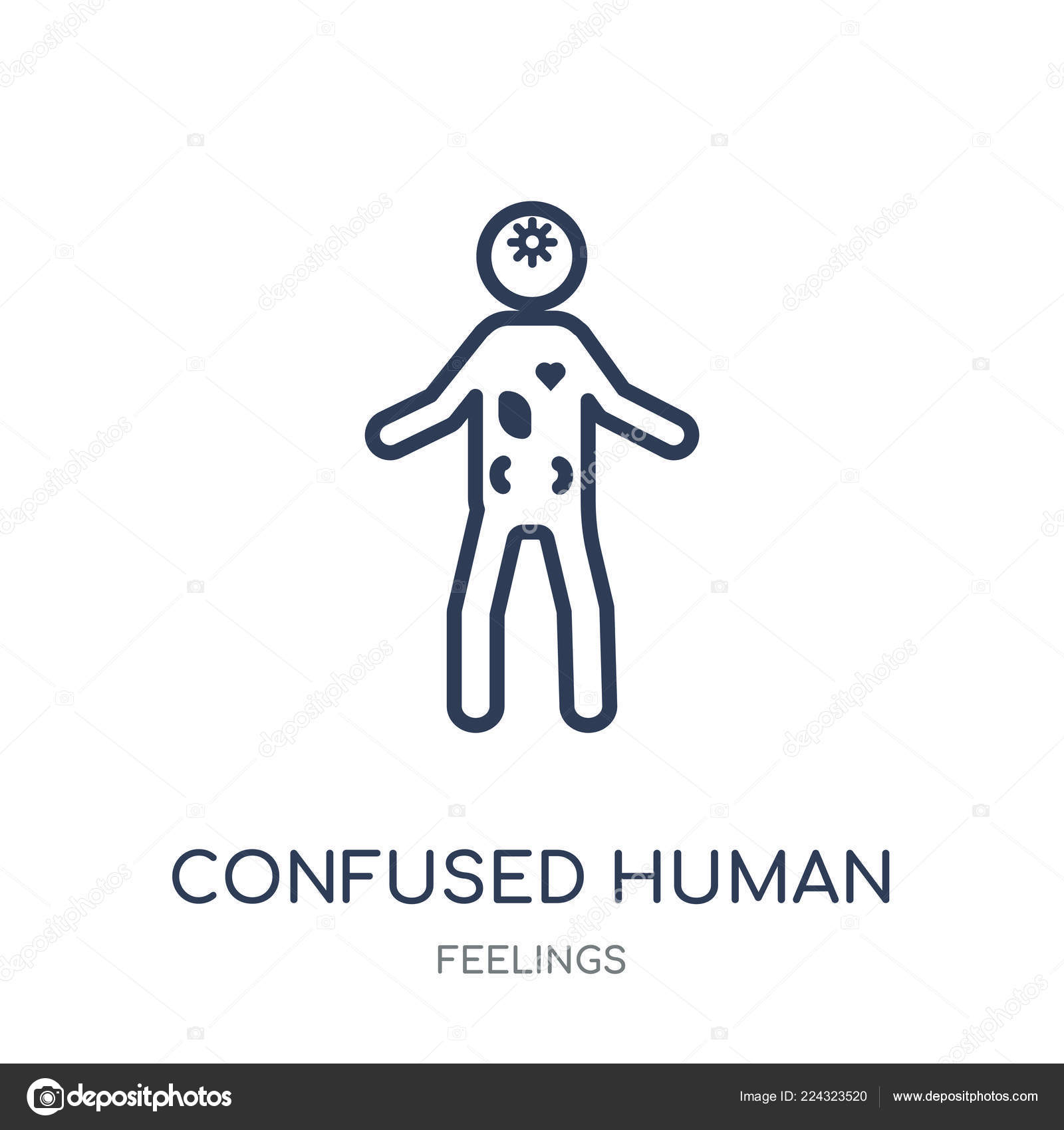 Confused Human Icon Confused Human Linear Symbol Design Feelings ...