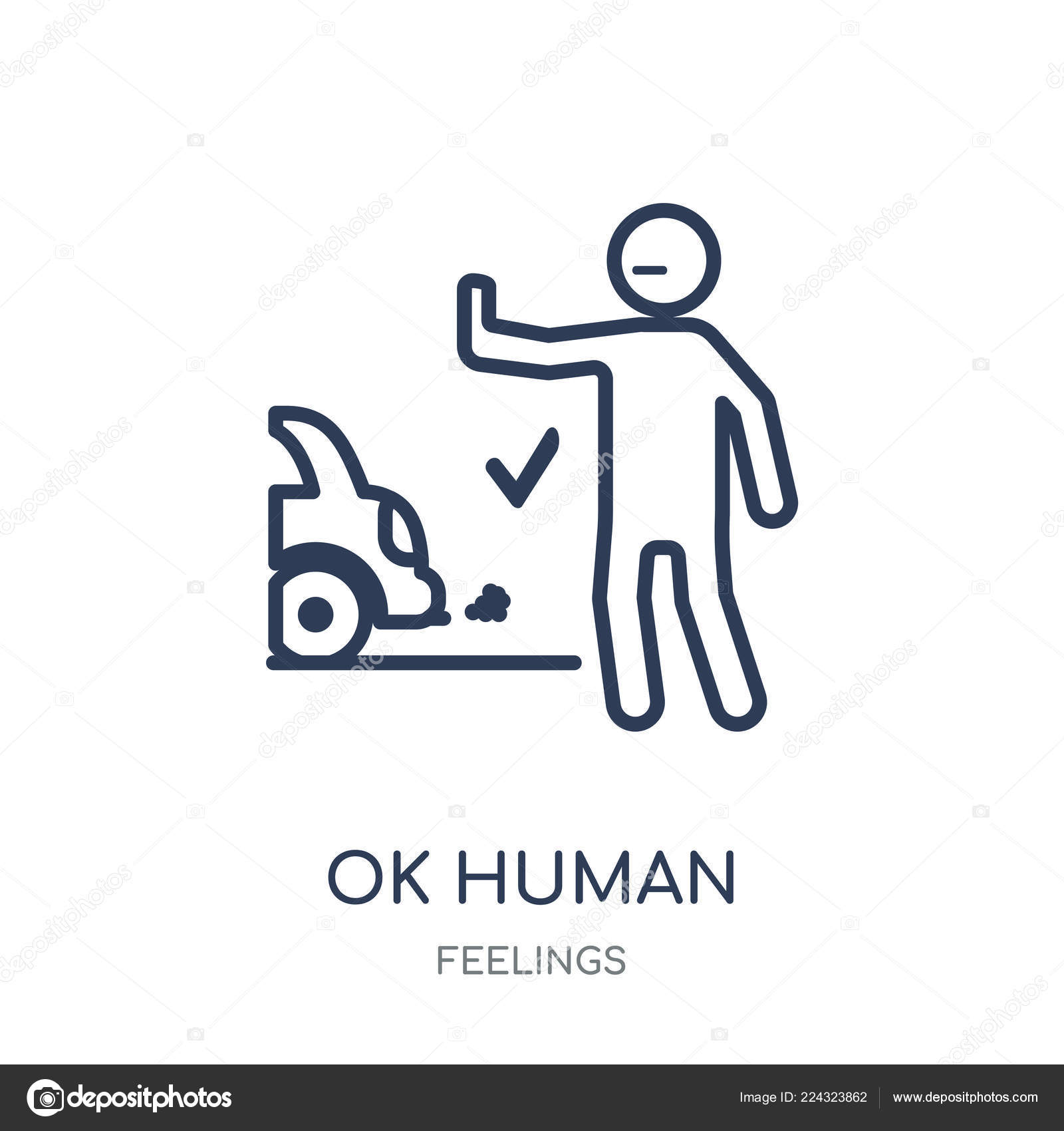 Human Icon Human Linear Symbol Design Feelings Collection Simple ...