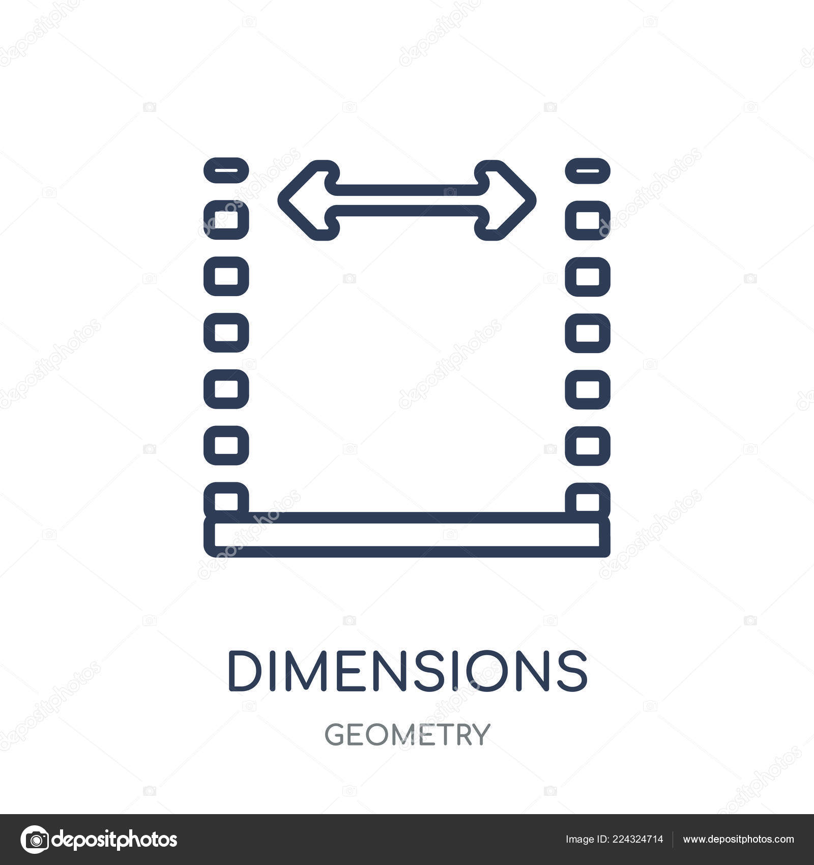 Dimensions Icon Dimensions Linear Symbol Design Geometry Collection ...