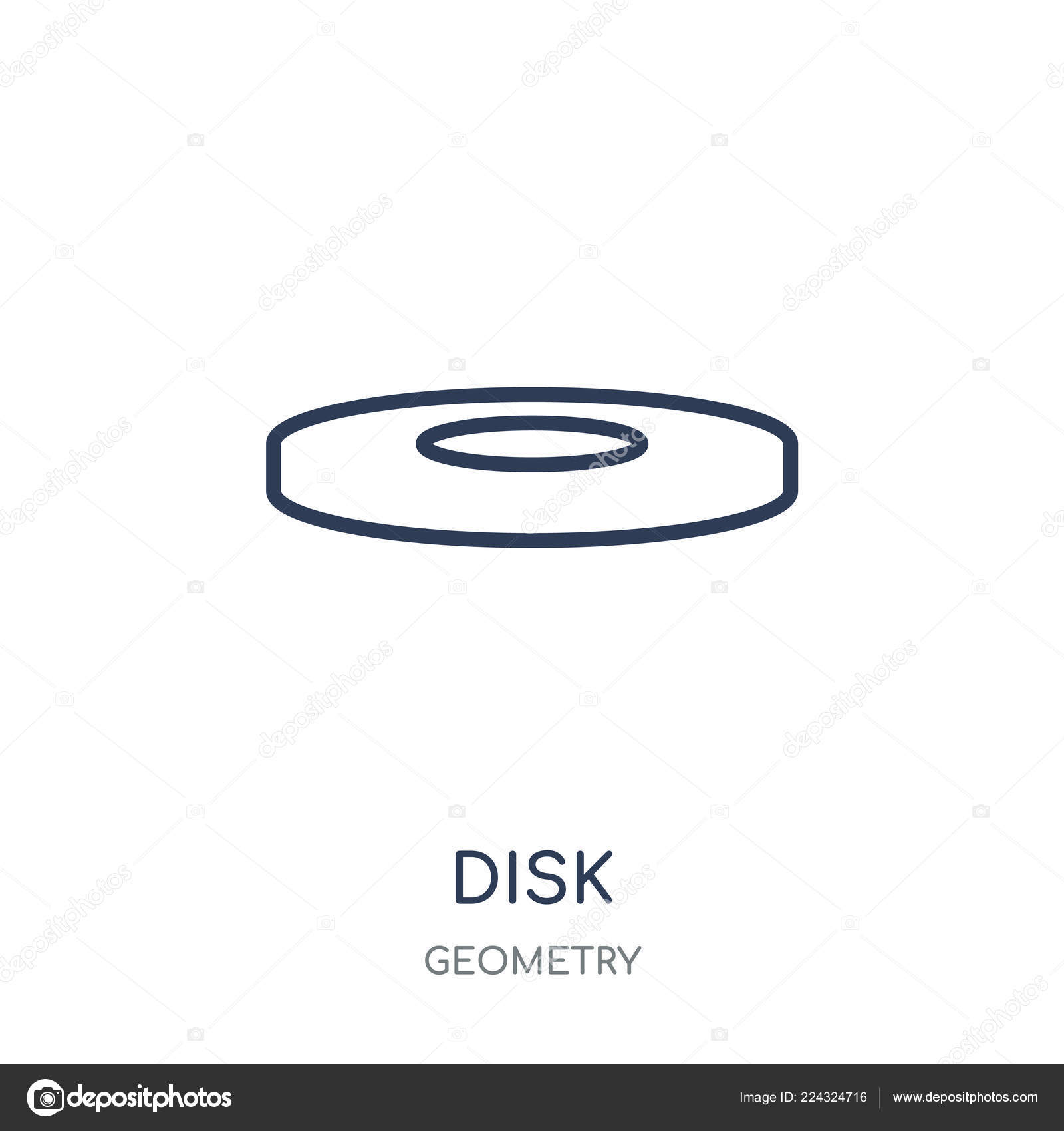 Disk Icon Disk Linear Symbol Design Geometry Collection Simple Outline ...