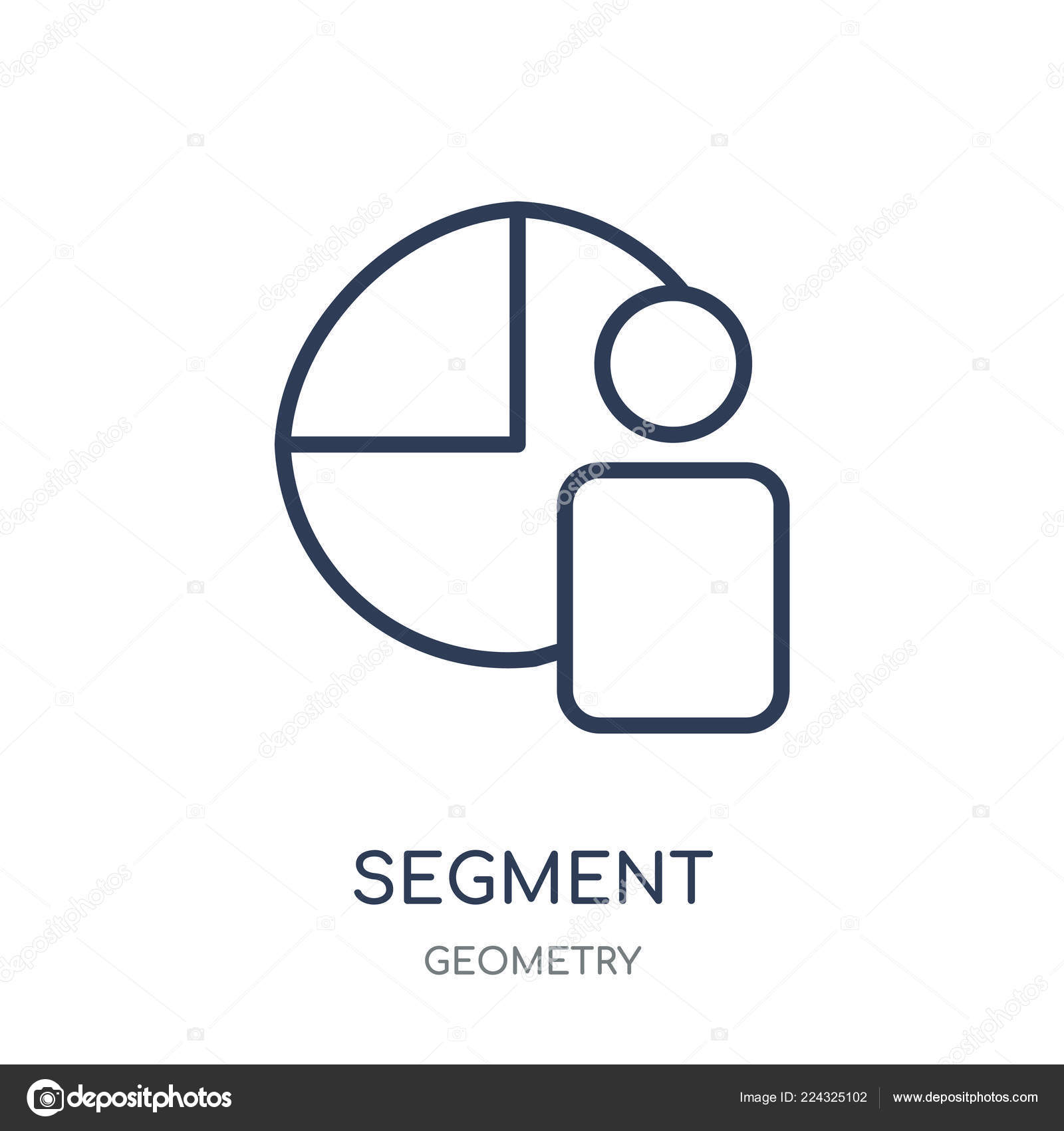 Segment Icon Segment Linear Symbol Design Geometry Collection Simple Outline Stock Vector Image ...