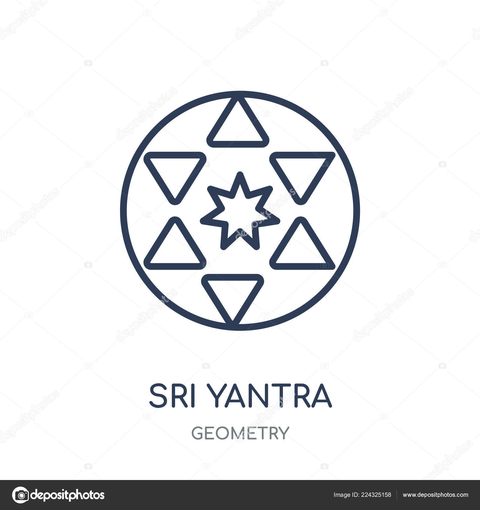Sri Yantra Icon Sri Yantra Linear Symbol Design Geometry Collection ...
