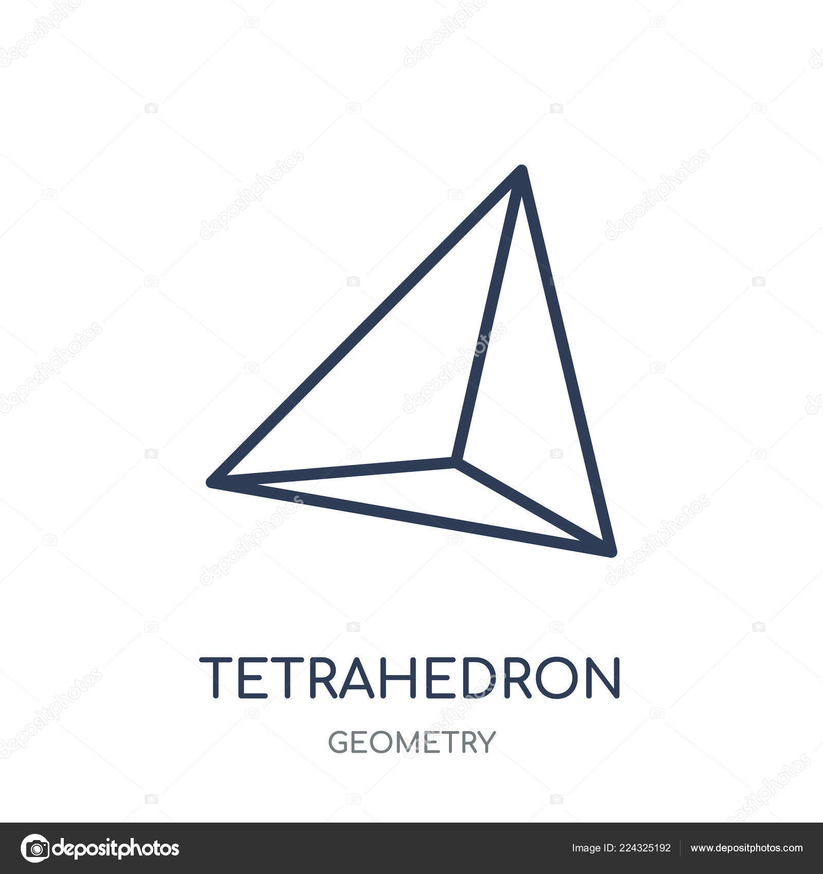 Tetrahedron Icon Tetrahedron Linear Symbol Design Geometry Collection ...