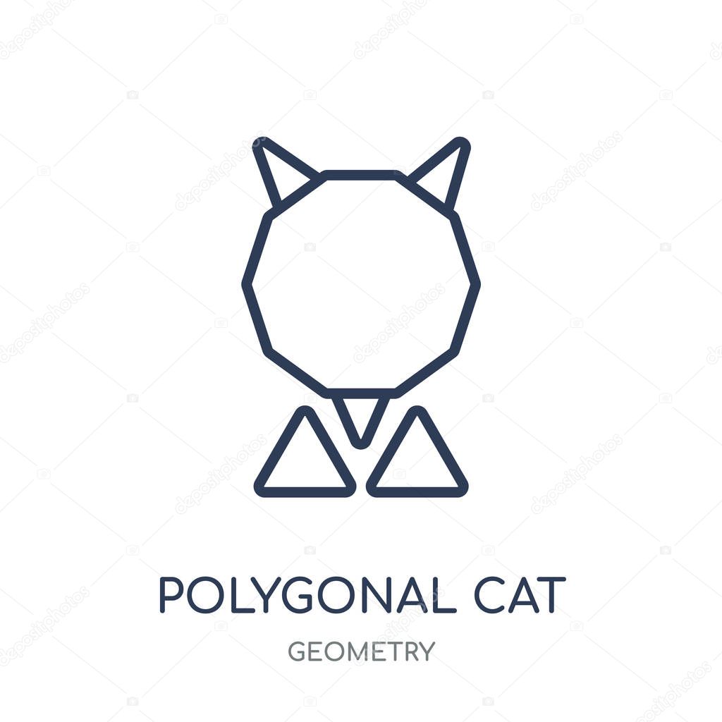 Icono de gato poligonal. Dise o de s mbolo lineal de gato poligonal de ...