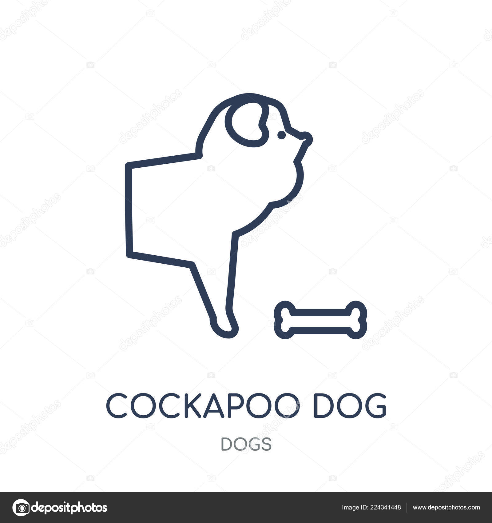 Cockapoo Dog Icon Cockapoo Dog Linear Symbol Design Dogs Collection ...
