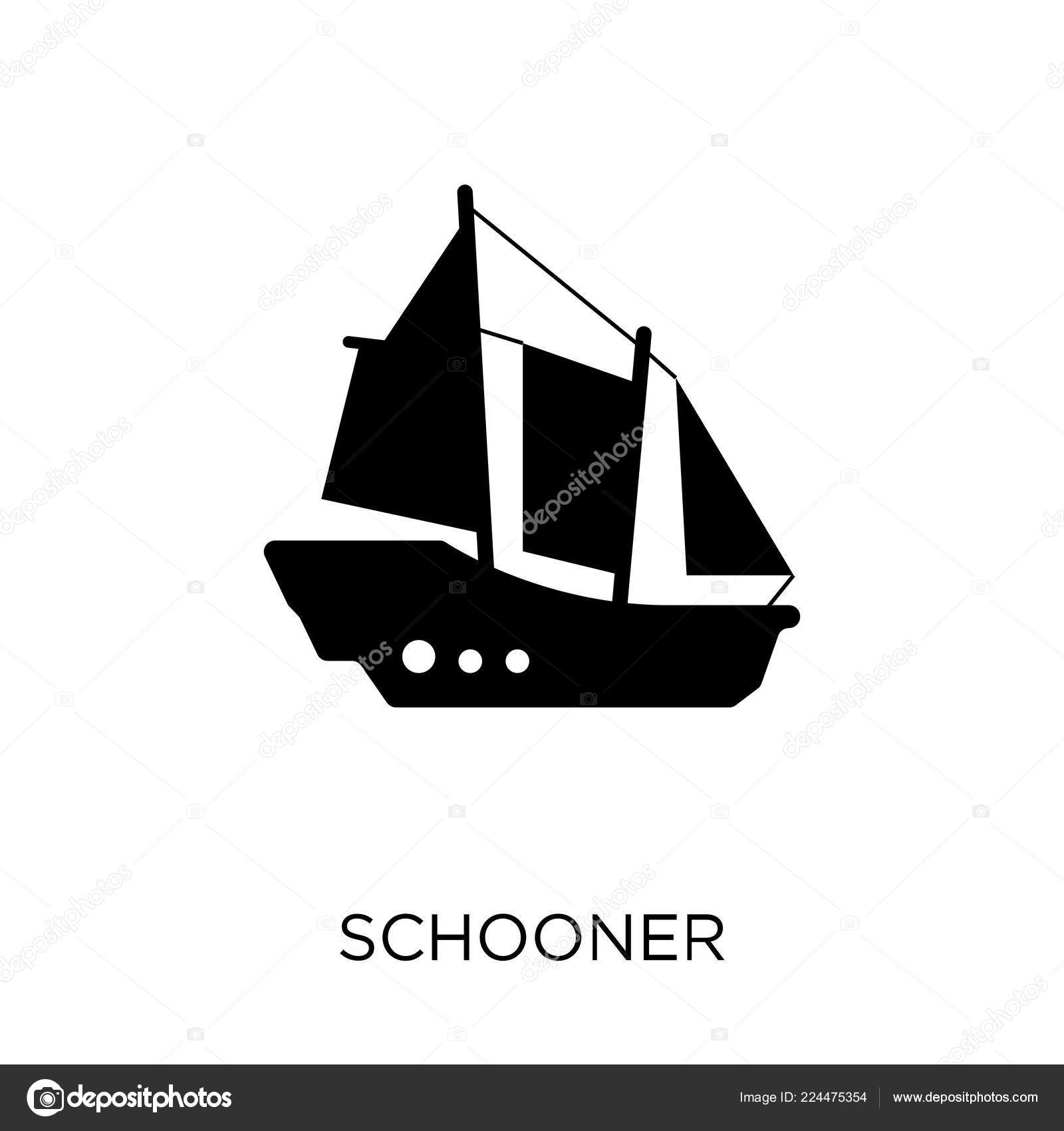 Schooner Icon Schooner Symbol Design Transportation Collection Stock ...