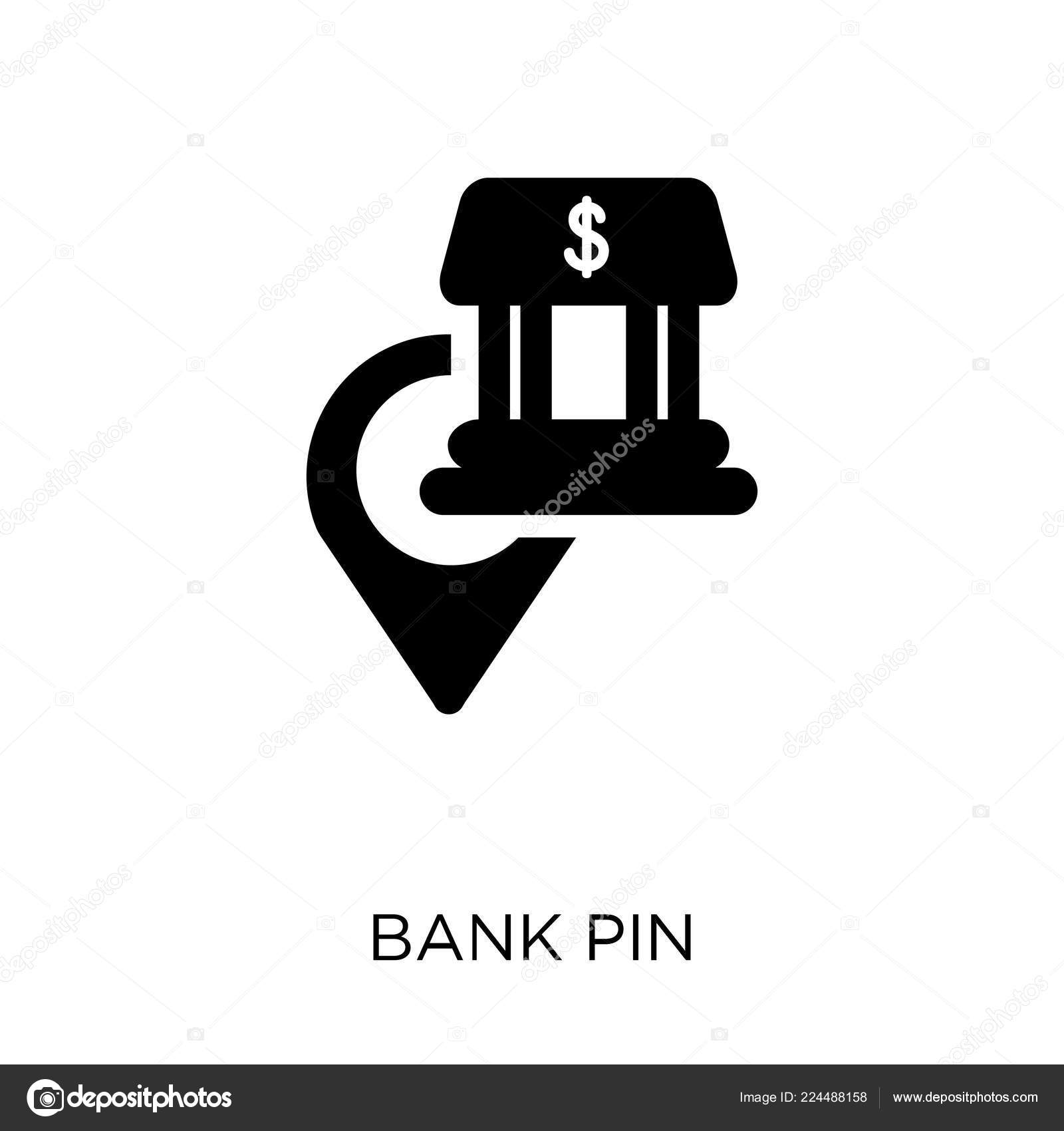 Bank Pin Icon Bank Pin Symbol Design Maps Locations Collection Stock ...