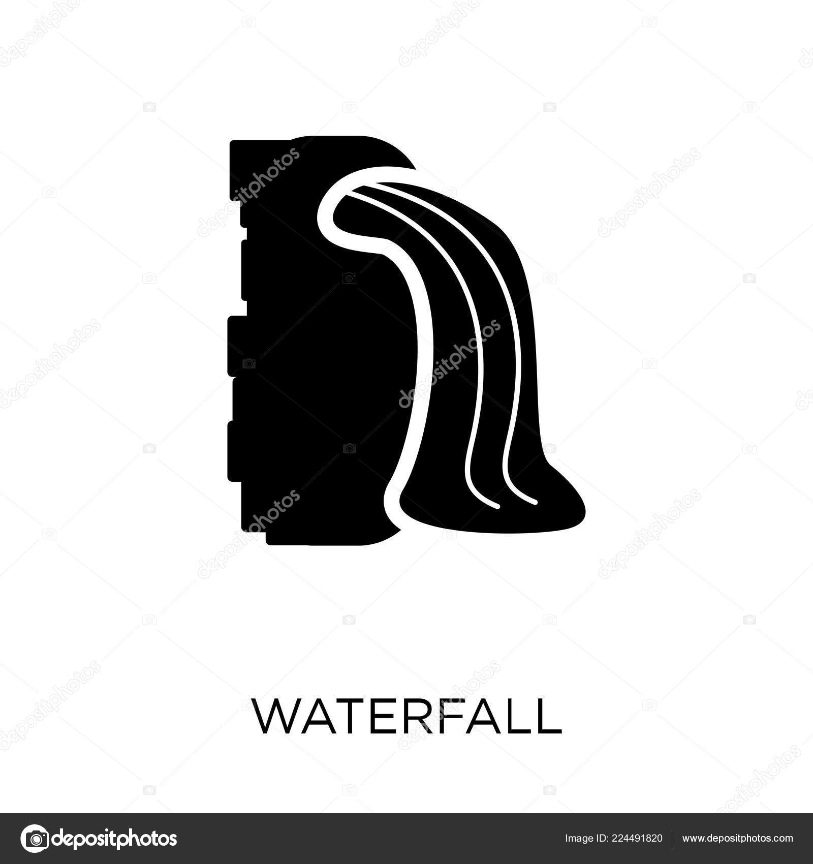 Waterfall Icon Waterfall Symbol Design Nature Collection Simple Element ...