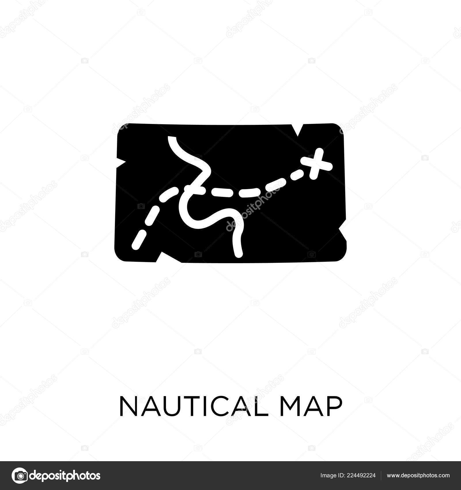 Nautical Map Icon Nautical Map Symbol Design Nautical Collection Simple ...