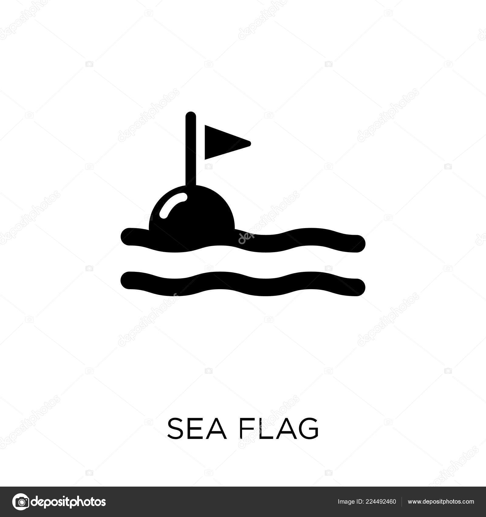 Sea Flag Icon Sea Flag Symbol Design Nautical Collection Simple Stock ...