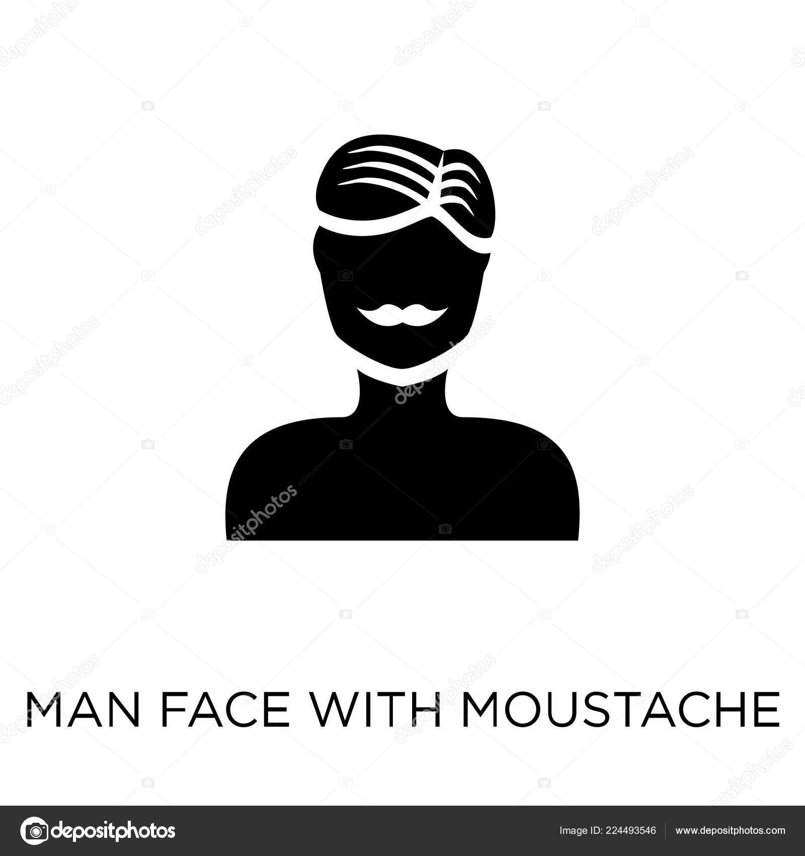 Man Face Moustache Icon Man Face Moustache Symbol Design People Stock ...
