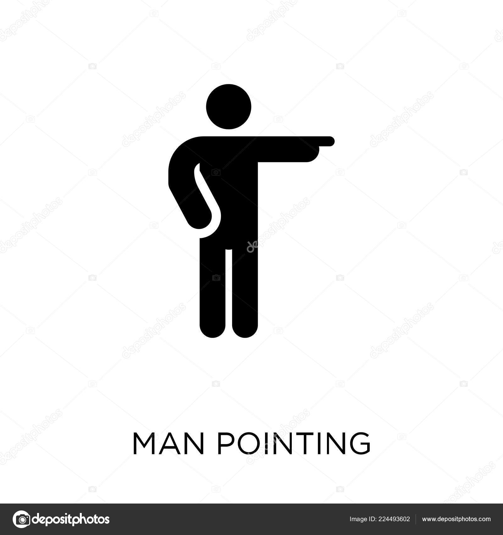 Man Pointing Icon Man Pointing Symbol Design People Collection Simple ...