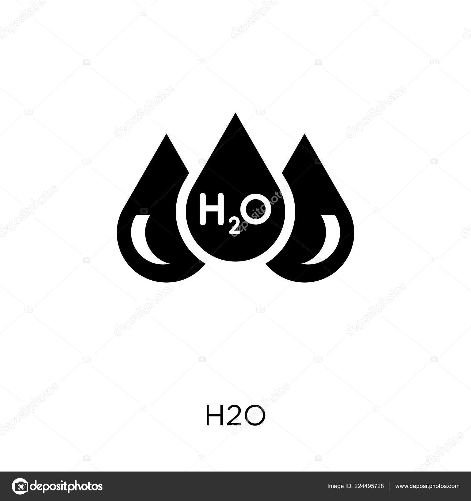 H2O Icon H2O Symbol Design Science Collection Simple Element Vector ...