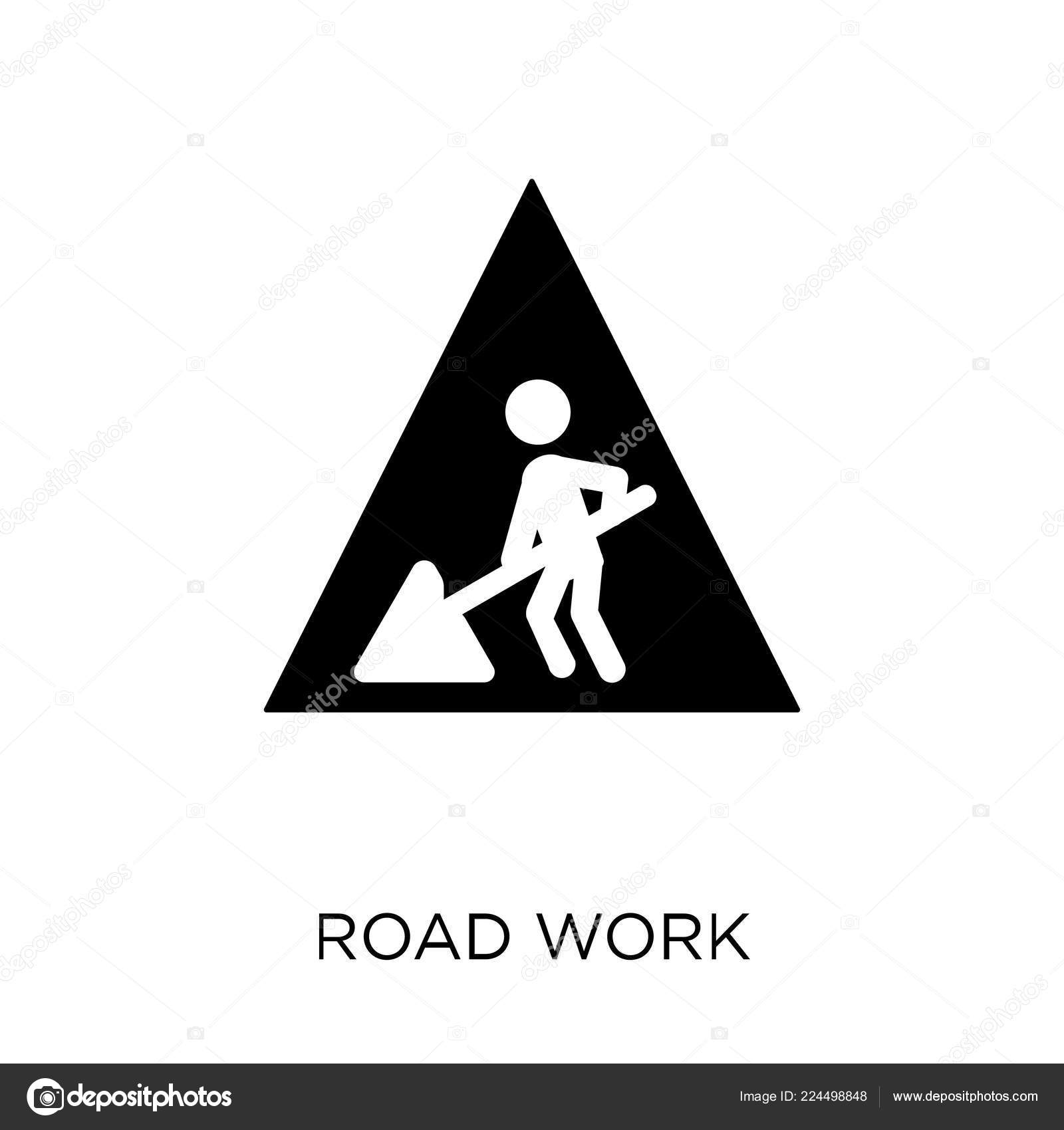Road Work Sign Icon Road Work Sign Symbol Design Traffic Stock Vector ...