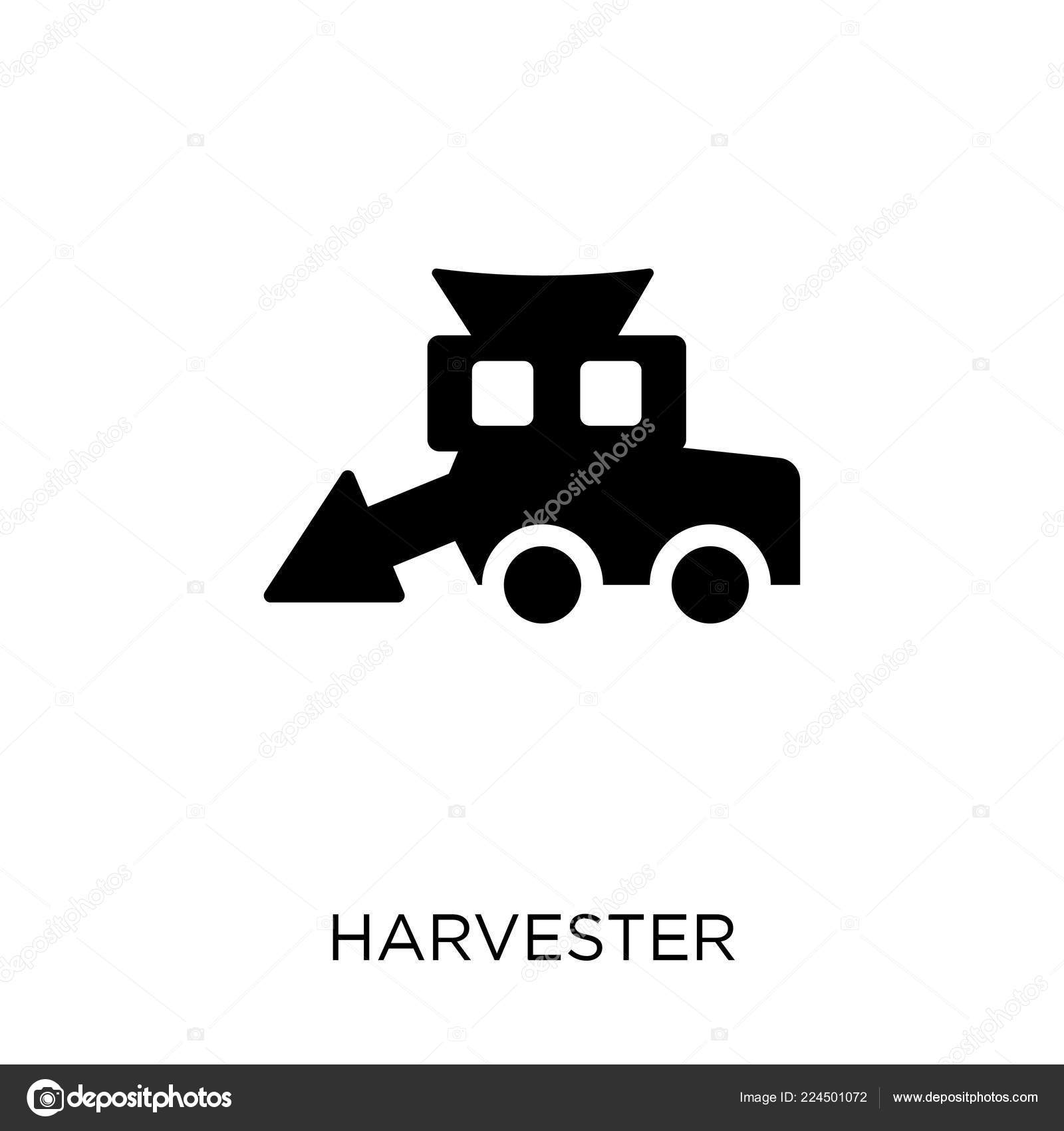 Harvester Icon Harvester Symbol Design Agriculture Farming Gardening ...