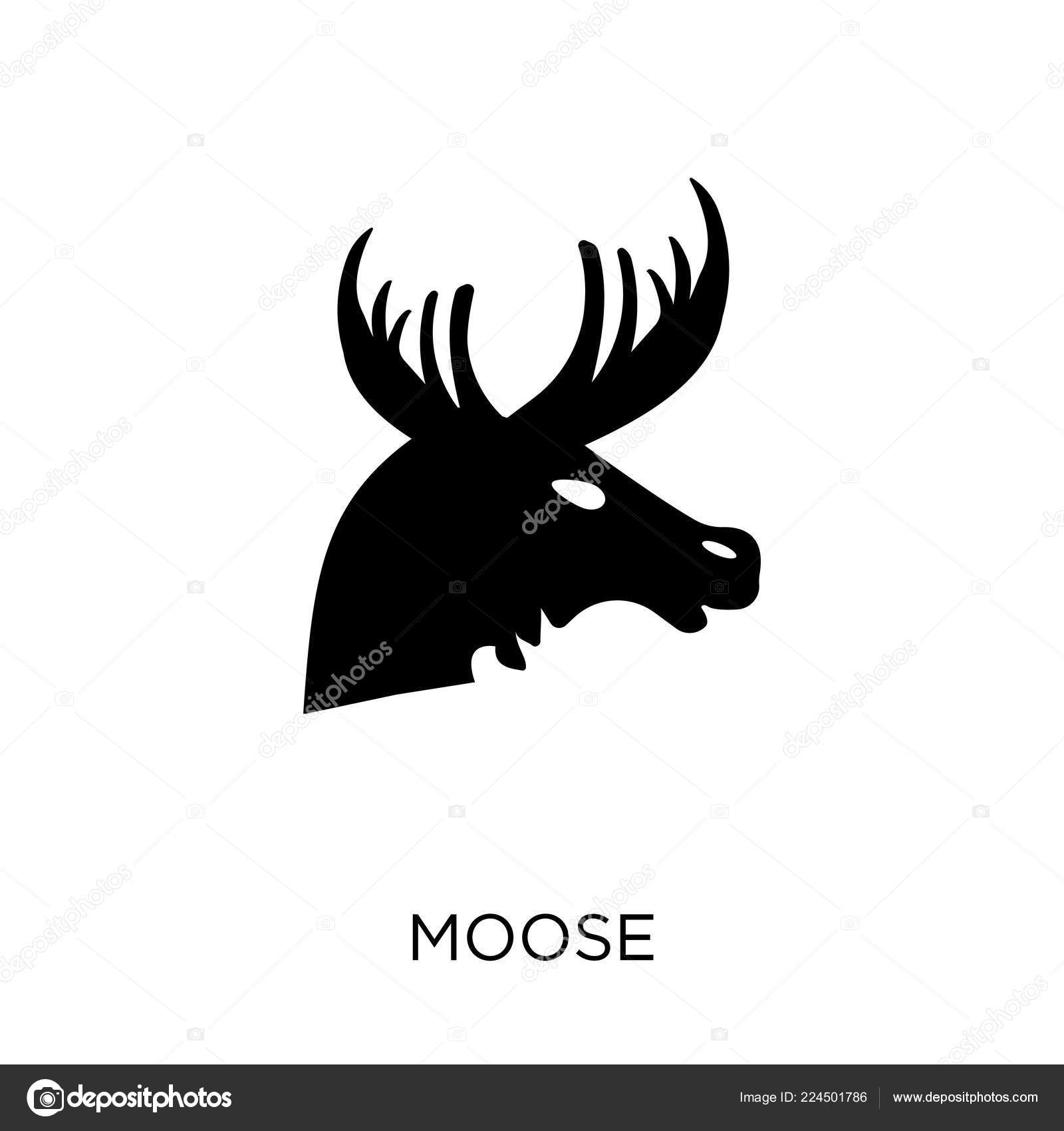 Moose Icon Moose Symbol Design Animals Collection Simple Element Vector ...