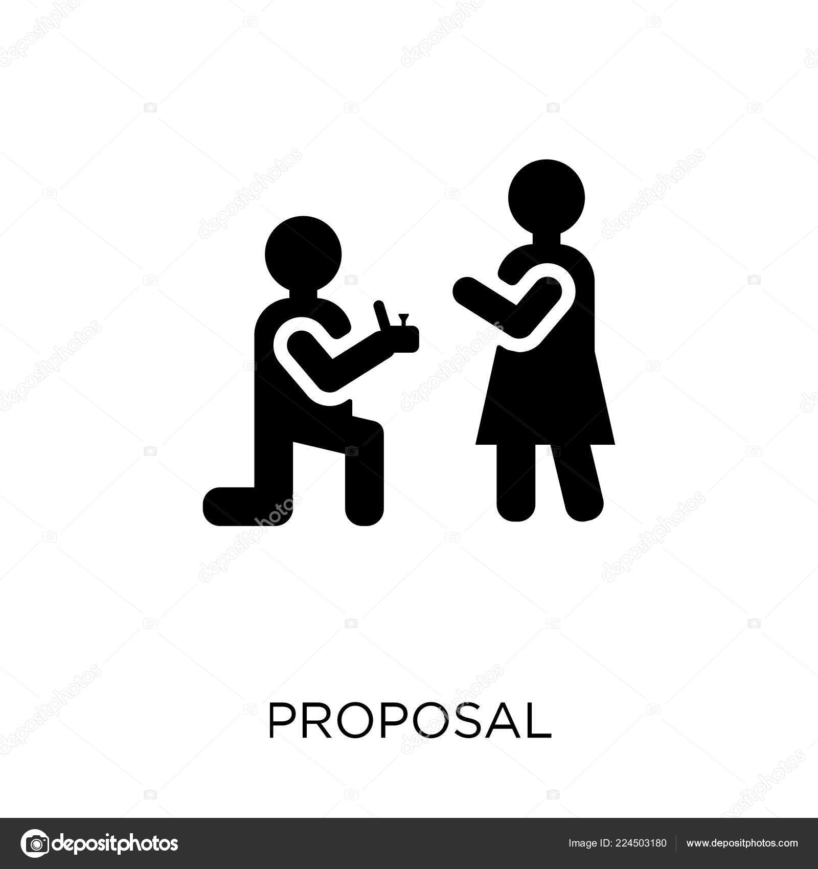Proposal Icon Proposal Symbol Design Wedding Love Collection Simple ...