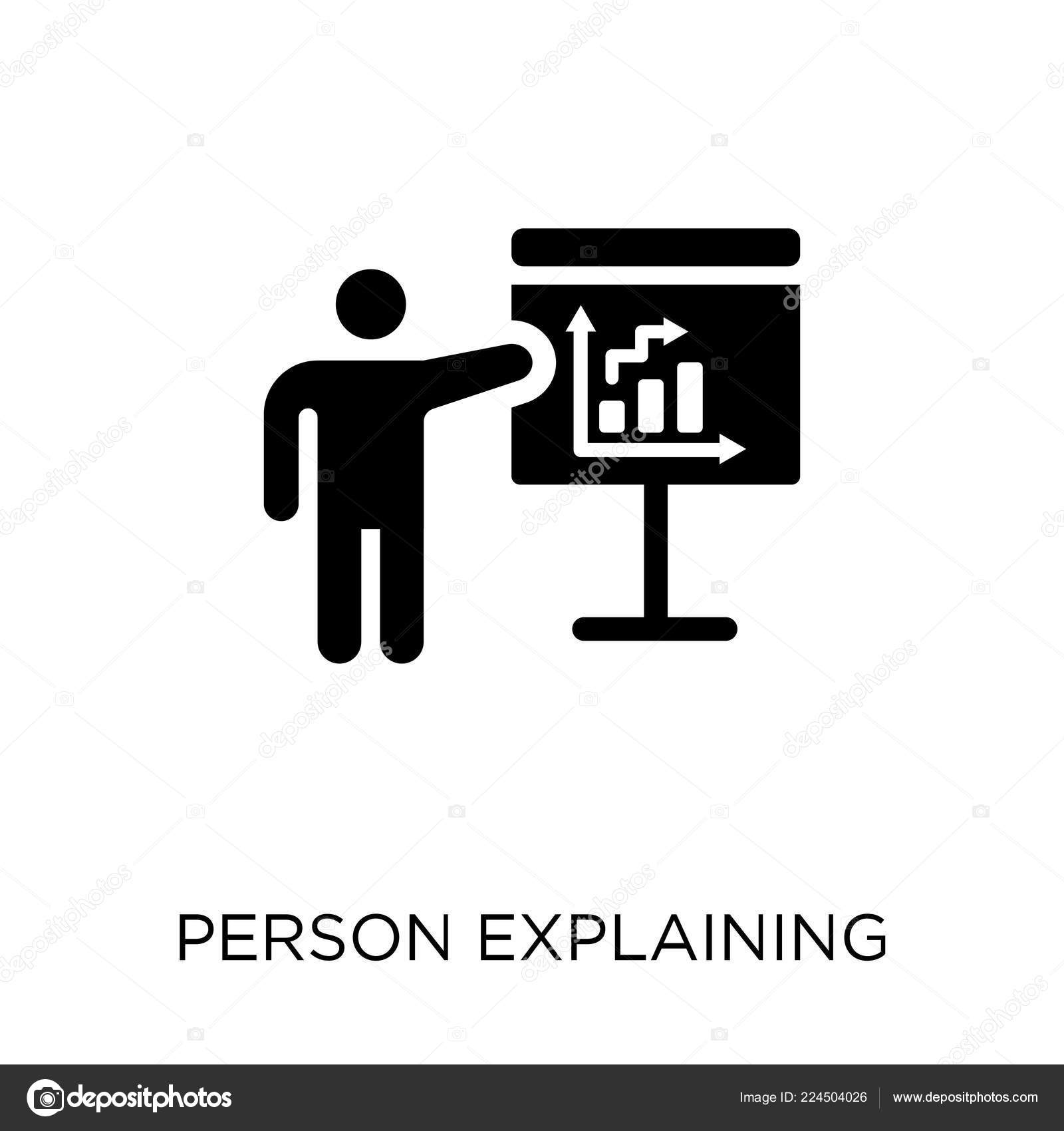 Persona Explicando Icono Estrategia Persona Que Explica Diseño Símbolos ...