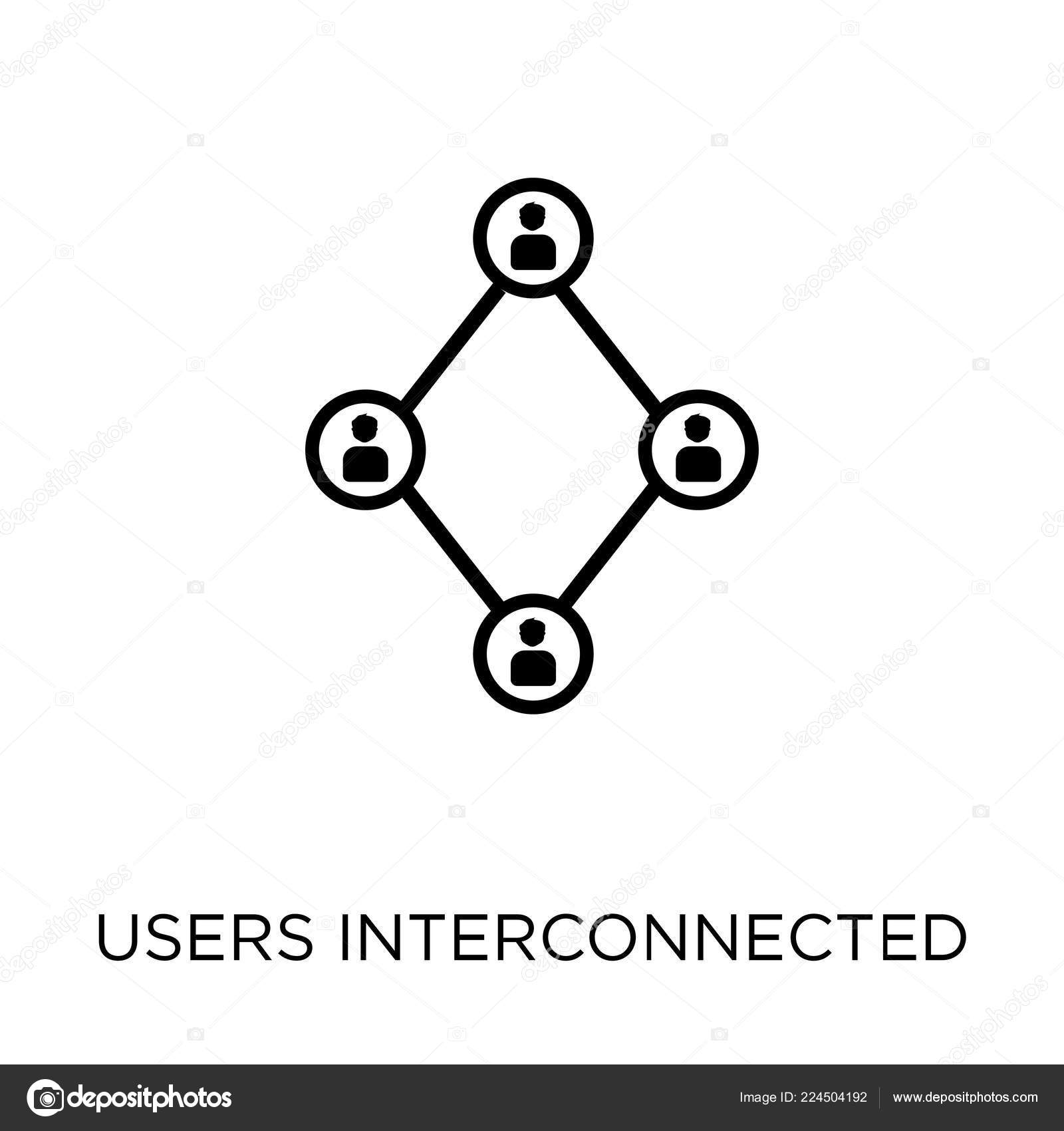 Users Interconnected Icon Users Interconnected Symbol Design Analytics Collection Simple Stock ...