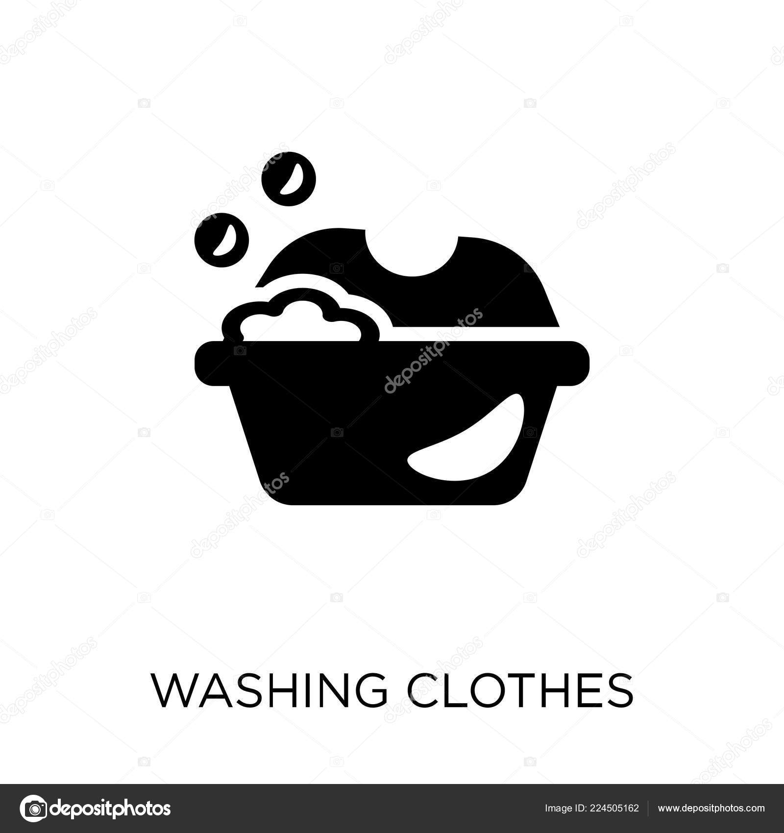 Washing Clothes Icon Washing Clothes Symbol Design Cleaning Collection ...