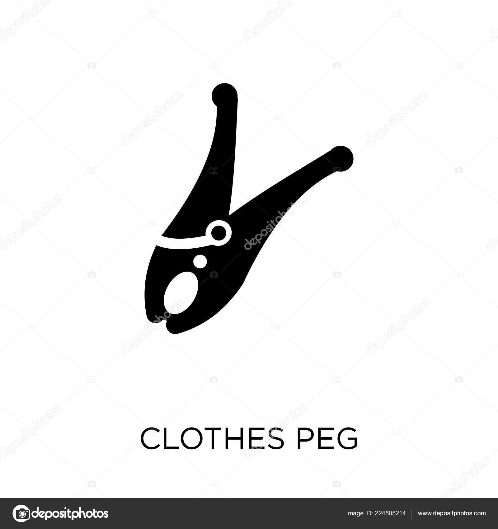 Clothes Peg Icon Clothes Peg Symbol Design Cleaning Collection Simple ...