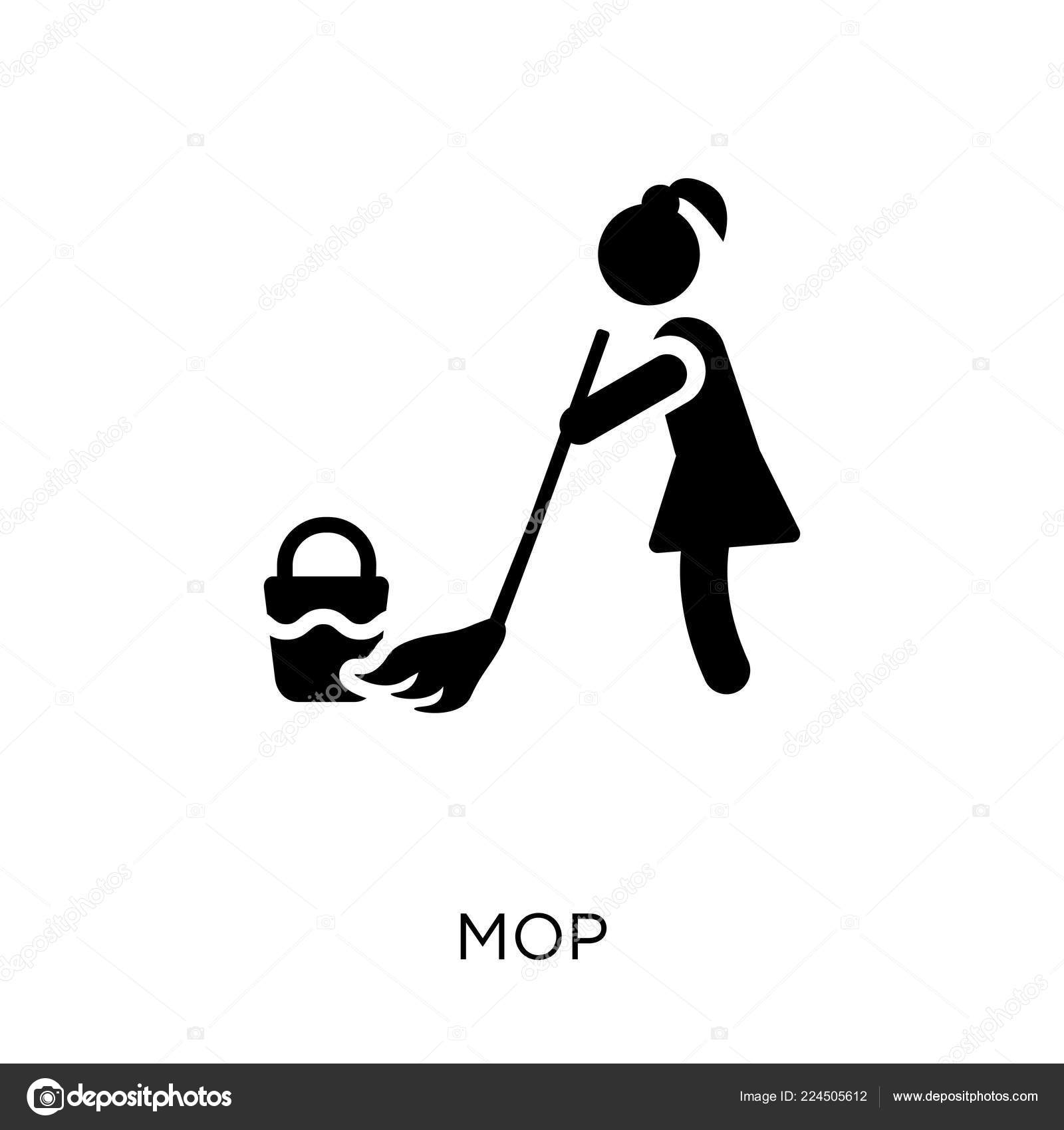 Mop Icon Mop Symbol Design Cleaning Collection Simple Element Vector ...