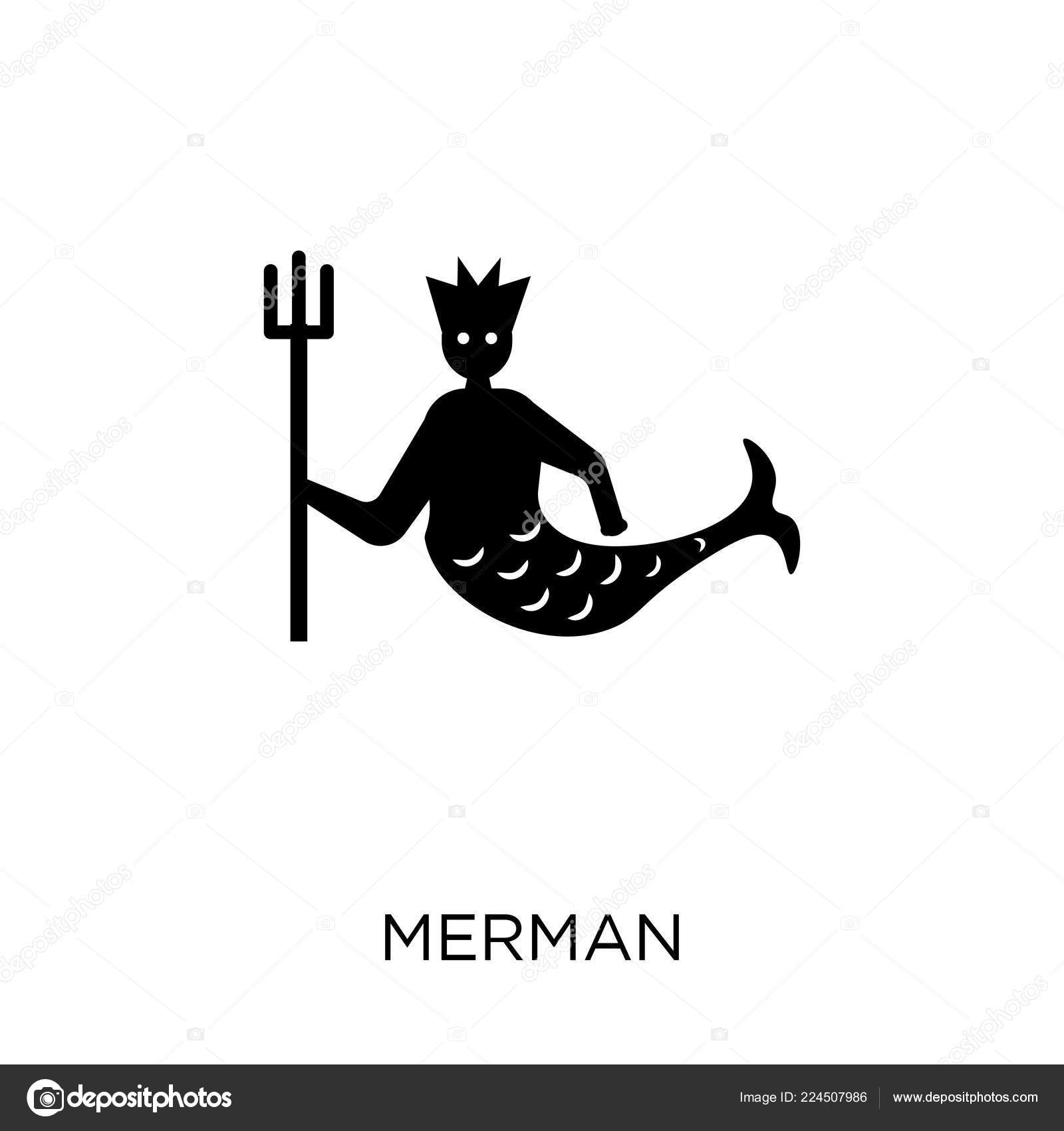 Merman Icon Merman Symbol Design Fairy Tale Collection Simple Element ...