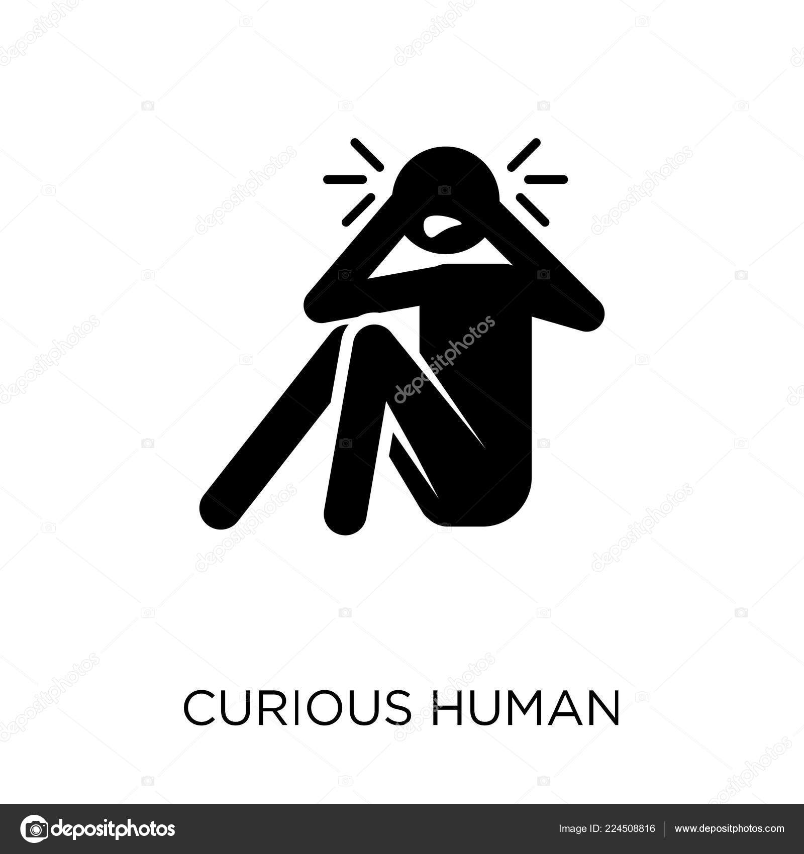 Icono Humano Curioso Curioso Diseño Símbolo Humano Colección Feelings ...