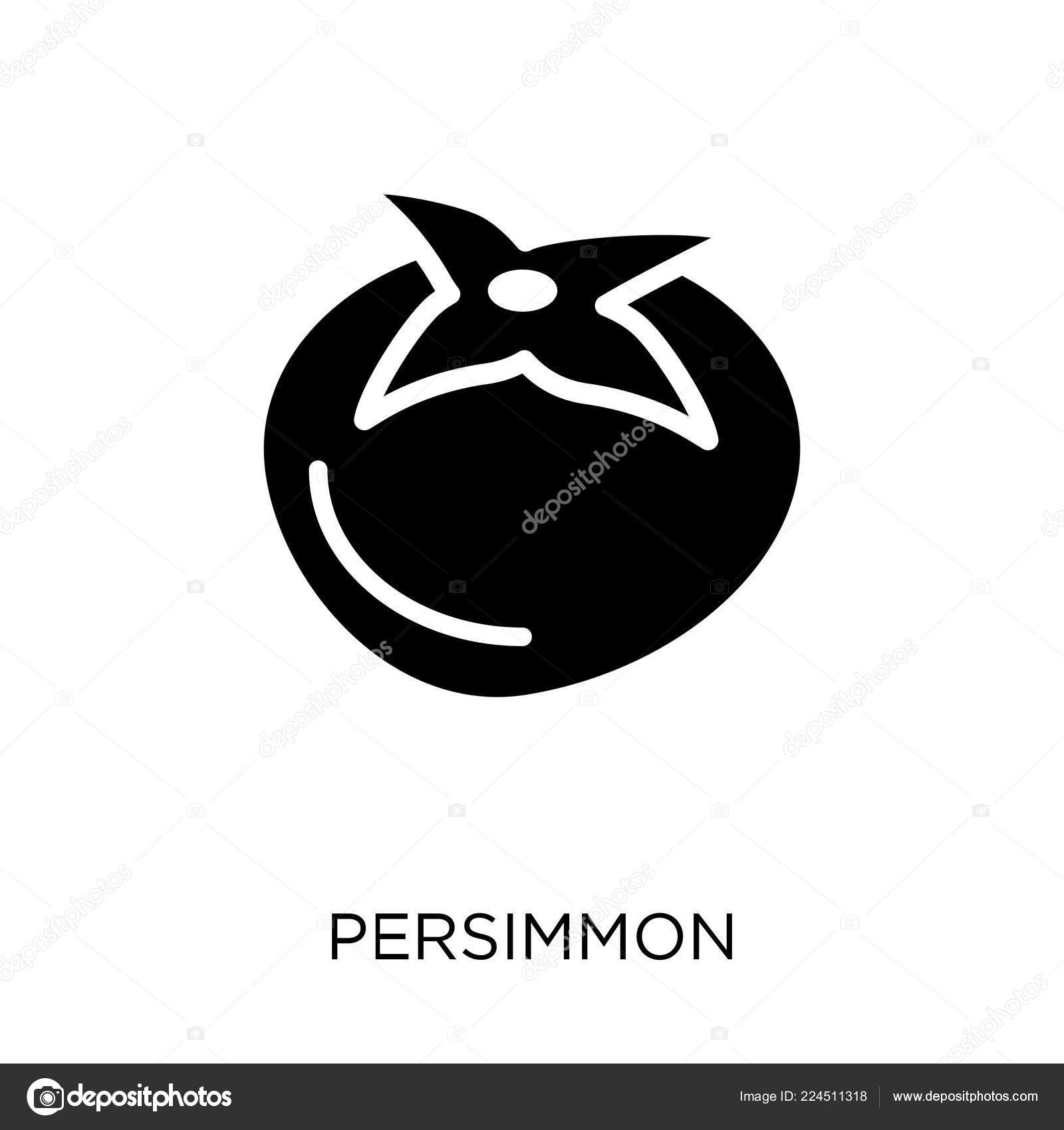 Persimmon Icon Persimmon Symbol Design Fruit Vegetables Collection ...