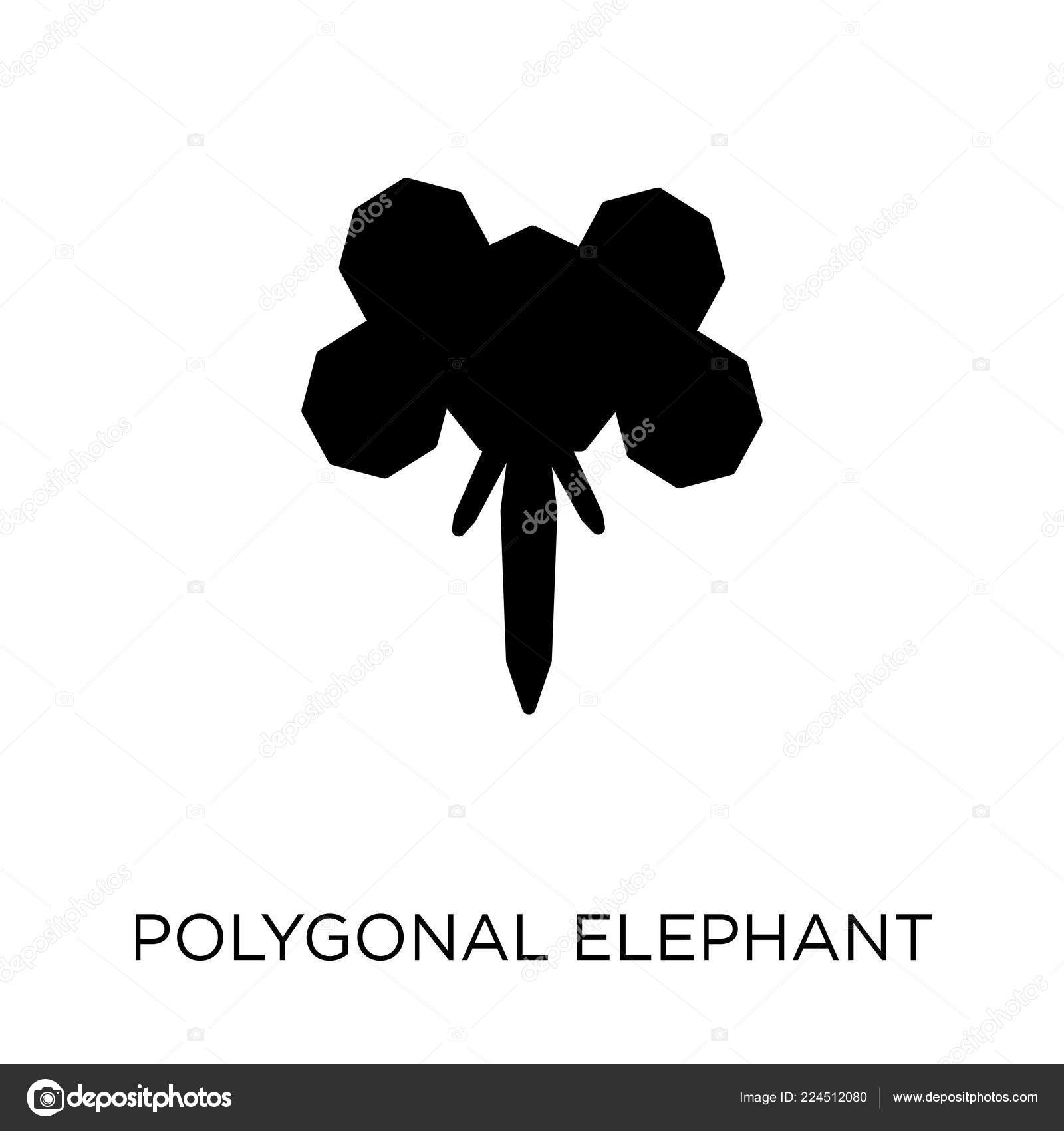 Polygonal Elephant Icon Polygonal Elephant Symbol Design Geometry ...