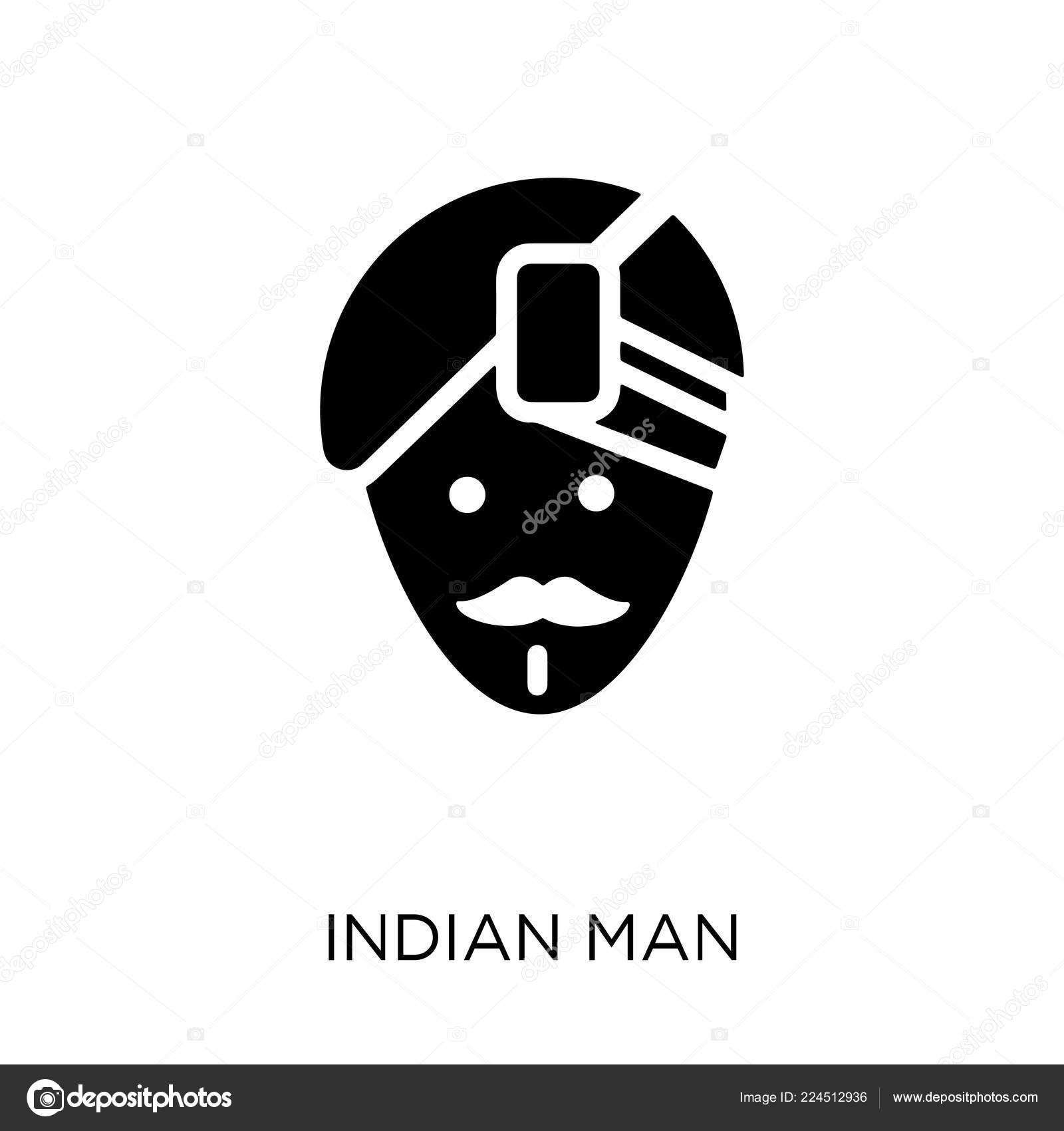 Indian Man Icon Indian Man Symbol Design India Collection Simple Stock ...