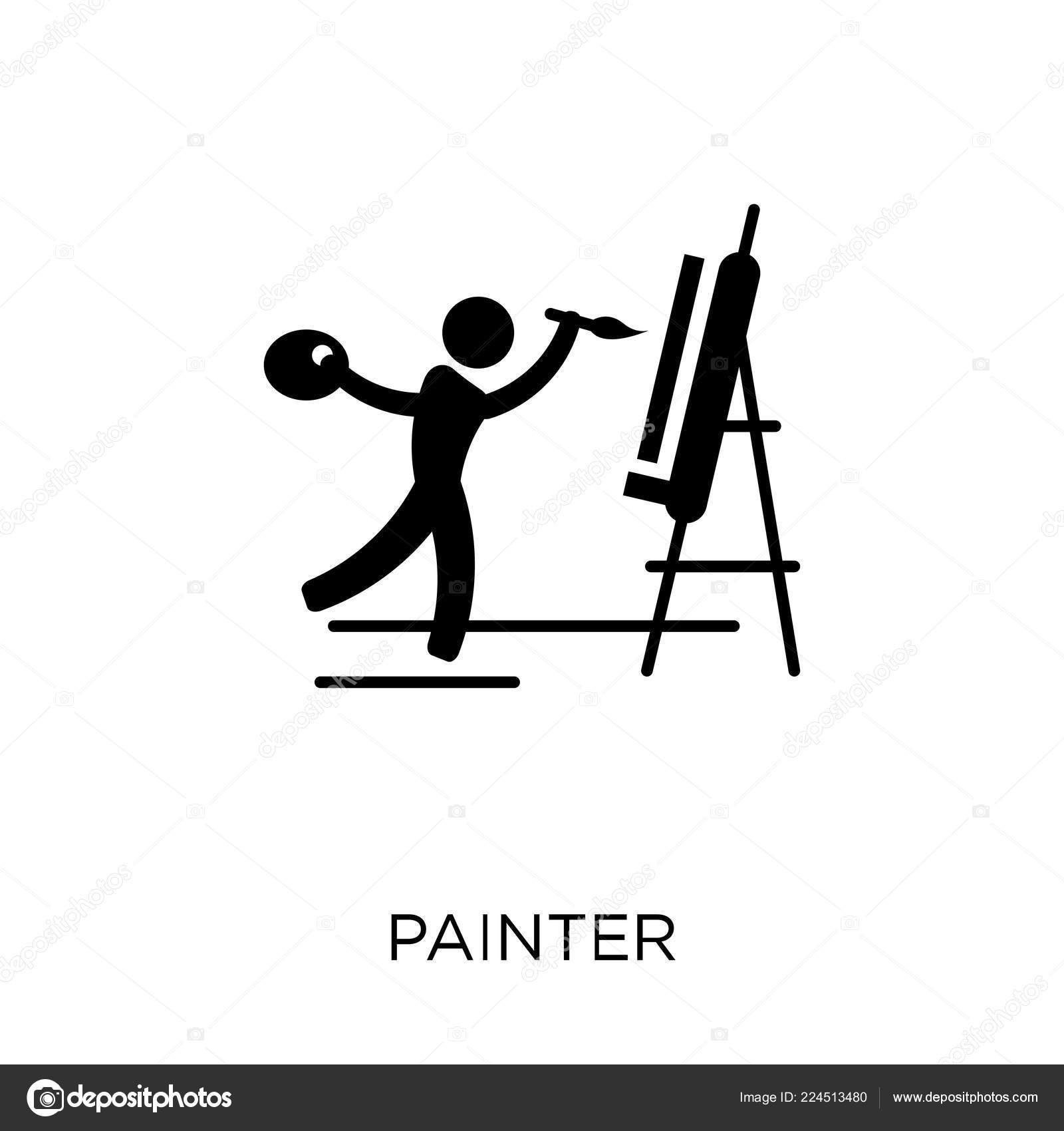 Painter Icon Painter Symbol Design Professions Collection Simple ...