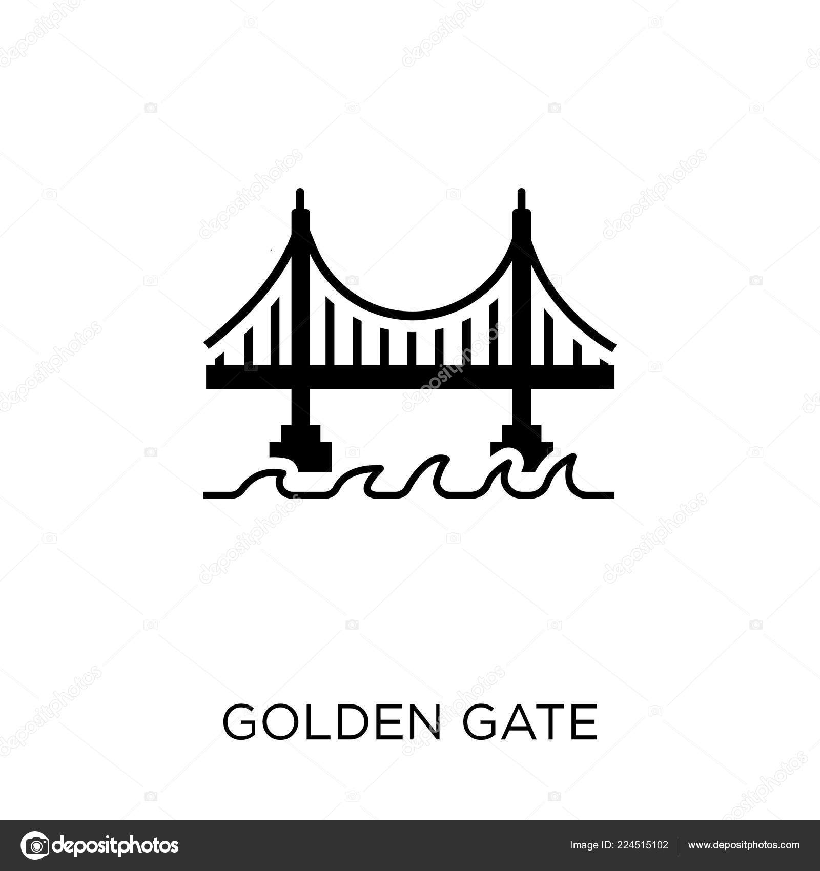 Golden Gate Icon Golden Gate Symbol Design United States America Stock ...