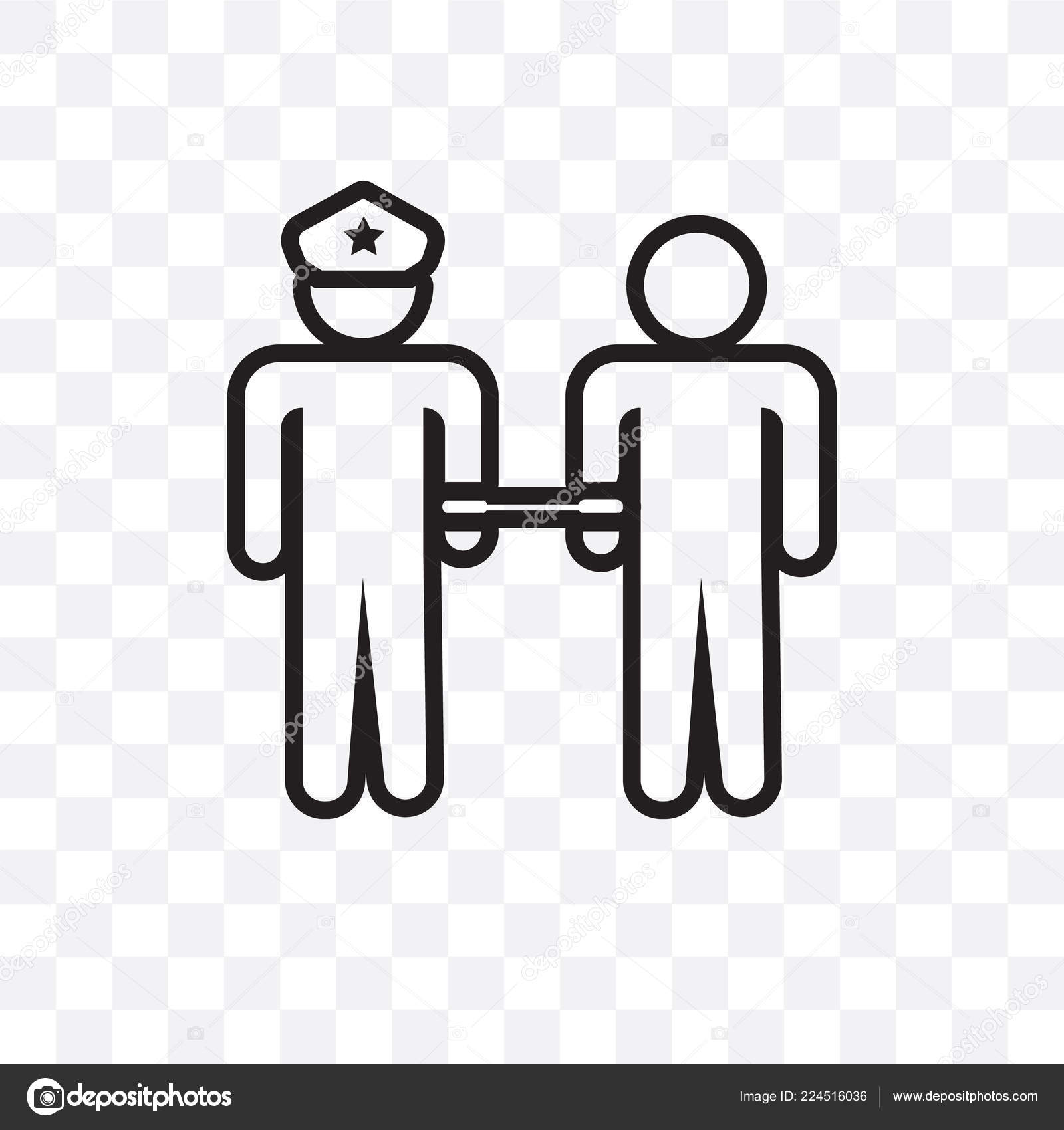 Arrest Vector Linear Icon Isolated Transparent Background Arrest ...