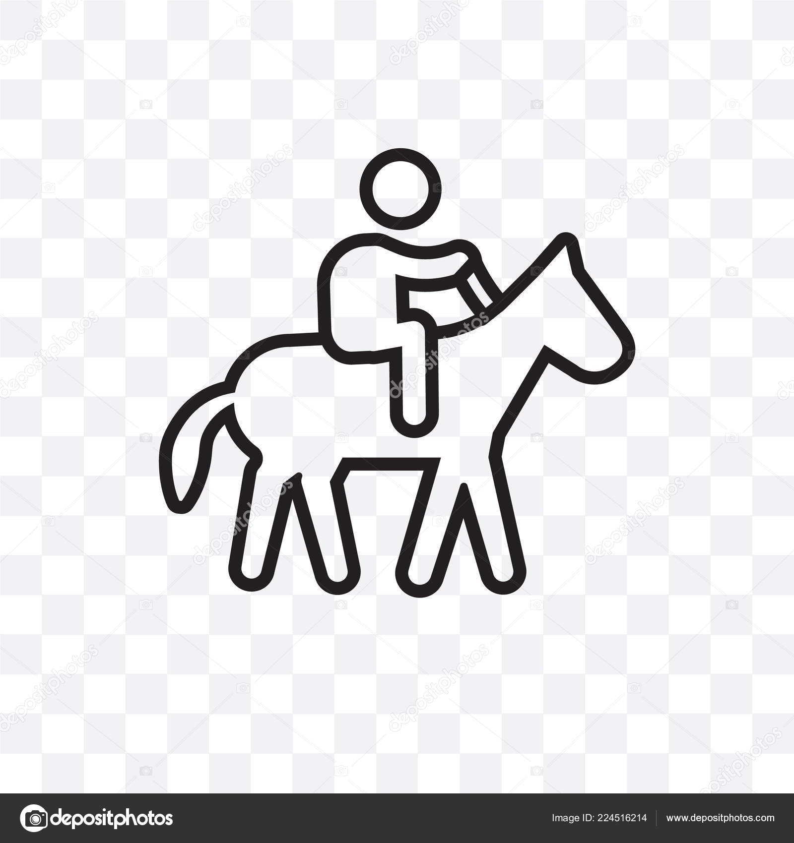 Horse Riding Vector Linear Icon Isolated Transparent Background Horse ...
