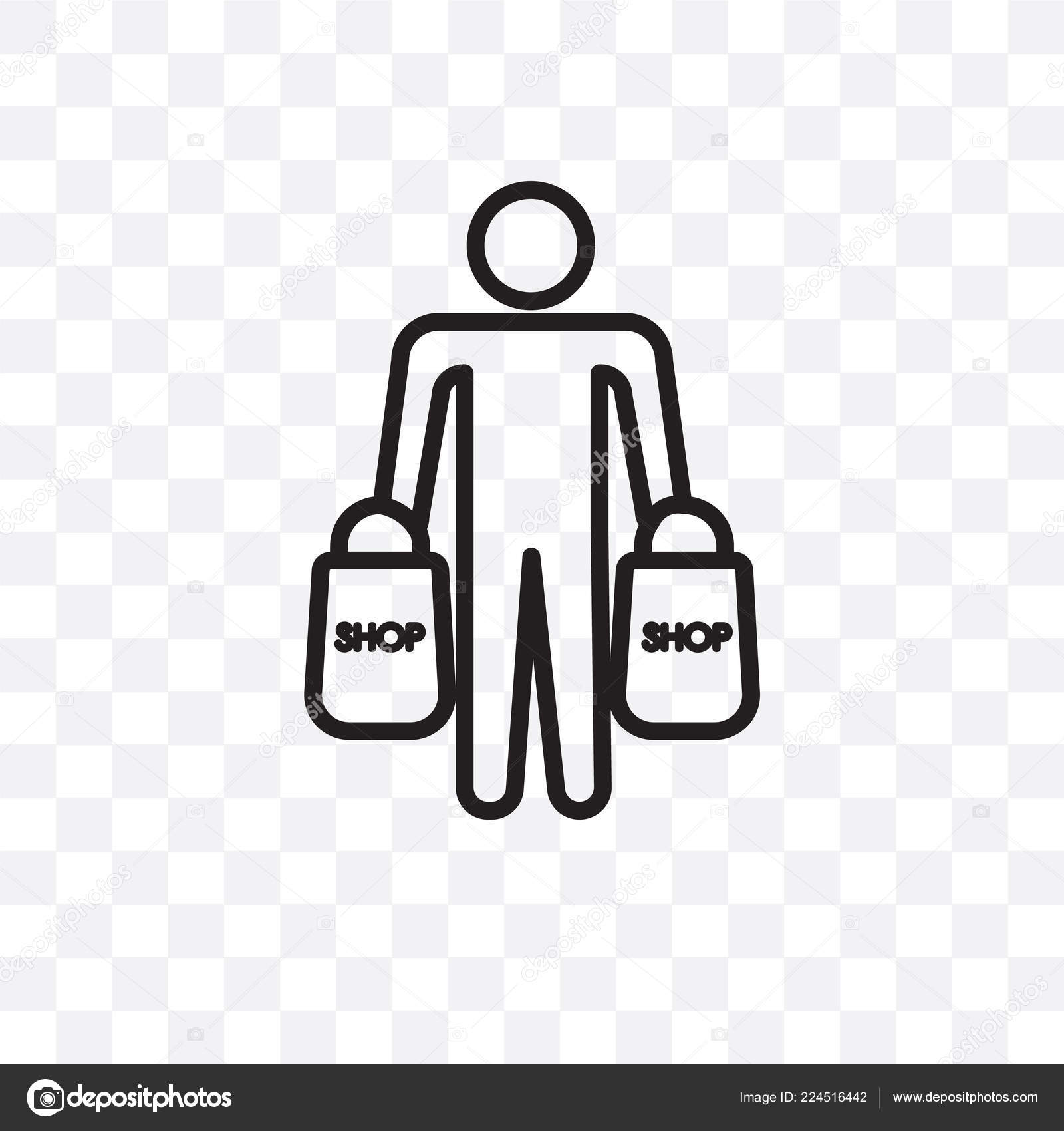 Icono Lineal Vector Compras Aislado Fondo Transparente Concepto Transparencia Compras Vector de ...