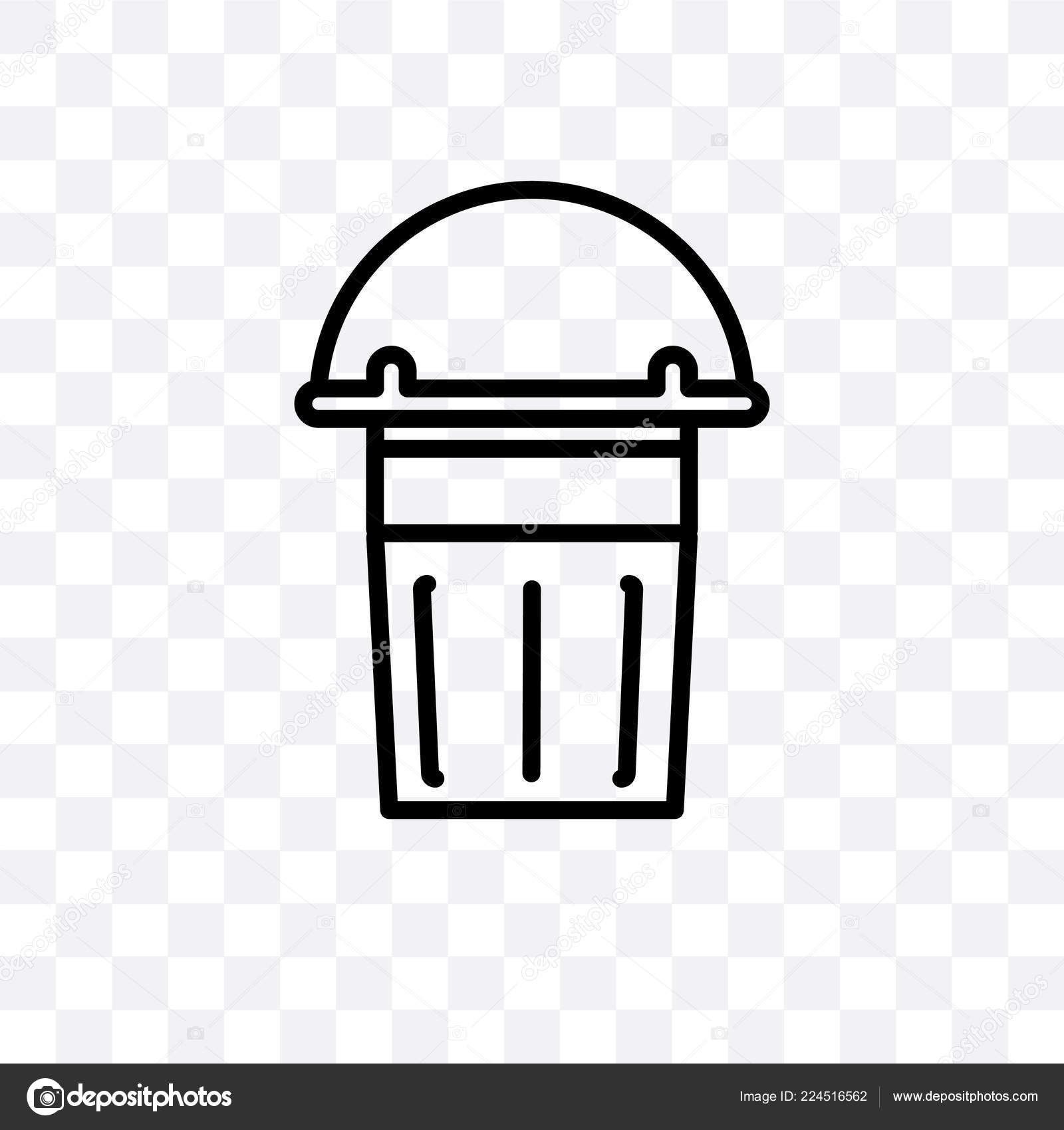 Bucket Vector Linear Icon Isolated Transparent Background Bucket ...