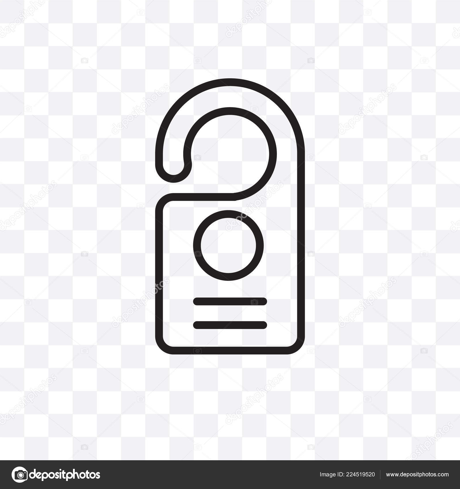 Door Hanger Vector Linear Icon Isolated Transparent Background Door ...