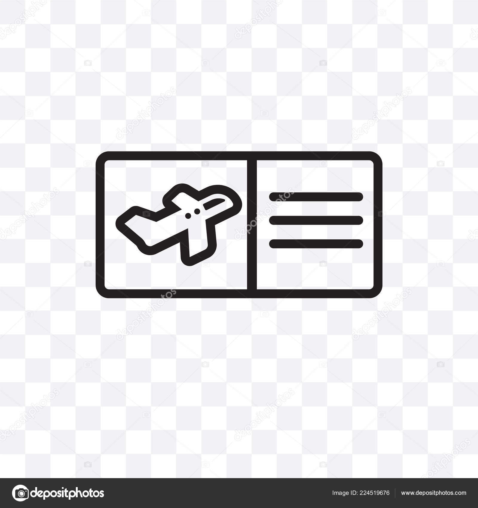 Boarding Pass Vector Linear Icon Isolated Transparent Background ...