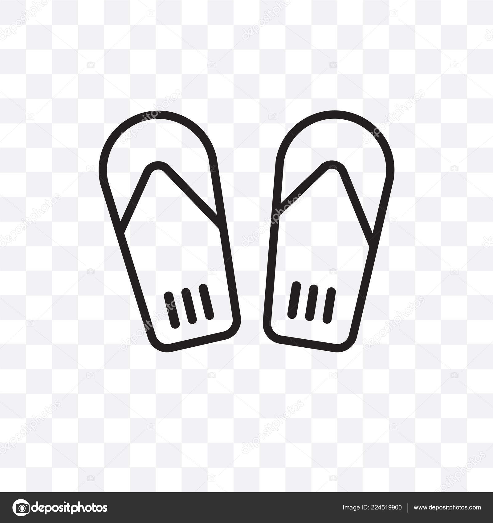 Slippers Vector Linear Icon Isolated Transparent Background Slippers ...