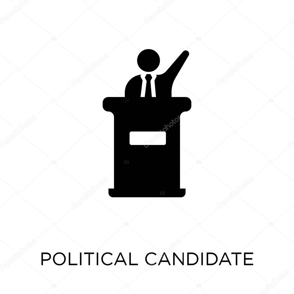 Icono de discurso de candidato político. Diseño del símbolo del discurso del candidato político ...