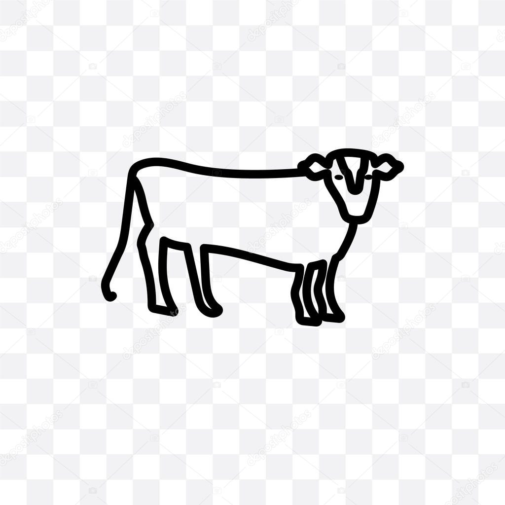 Vector Vaca Icono Lineal Aislado Sobre Fondo Transparente Concepto ...
